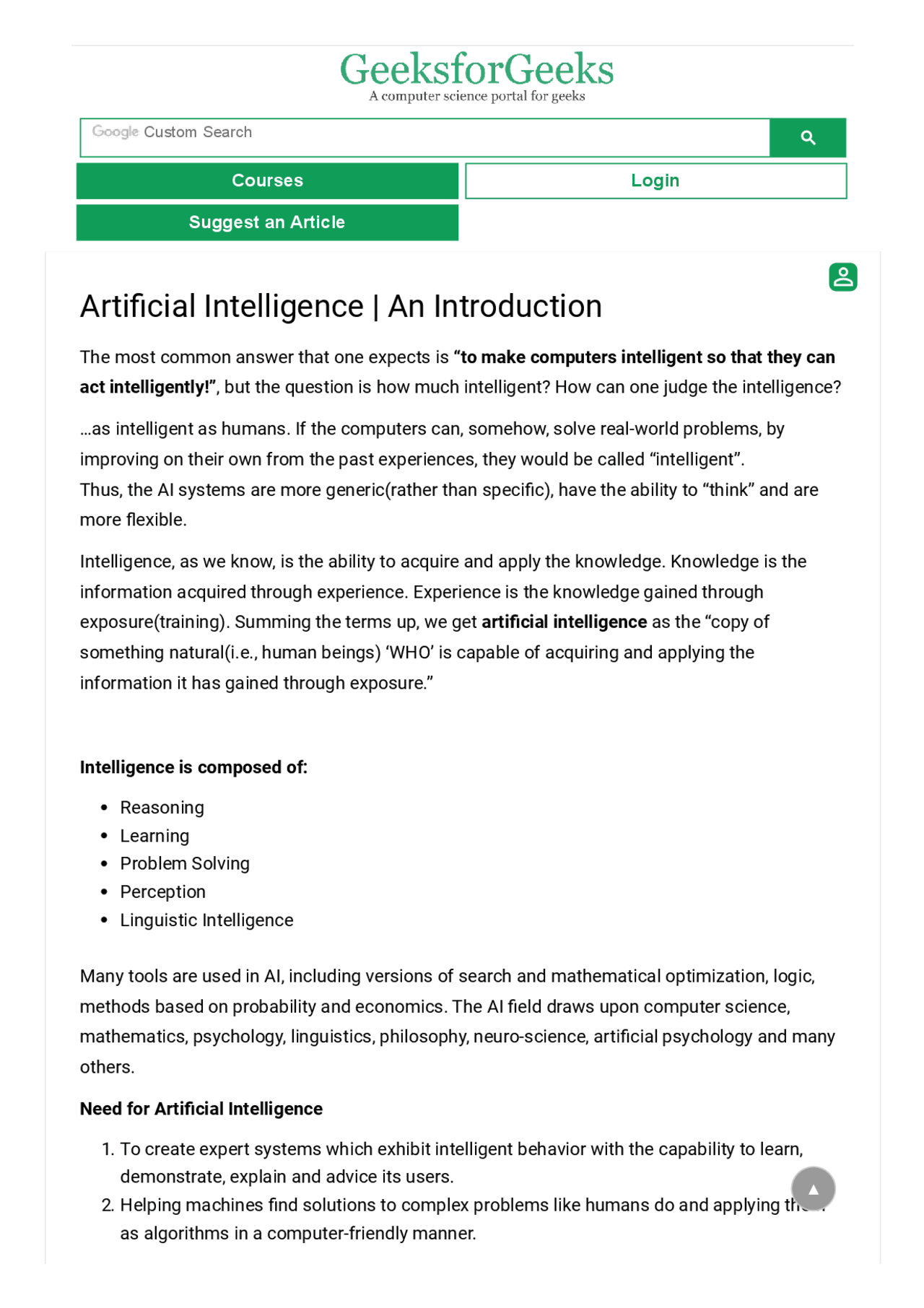 Artificial Intelligence: An Introduction and its Applications | Study ...