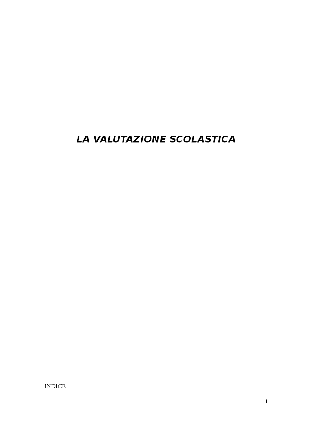 La Valutazione Scolastica Docsity