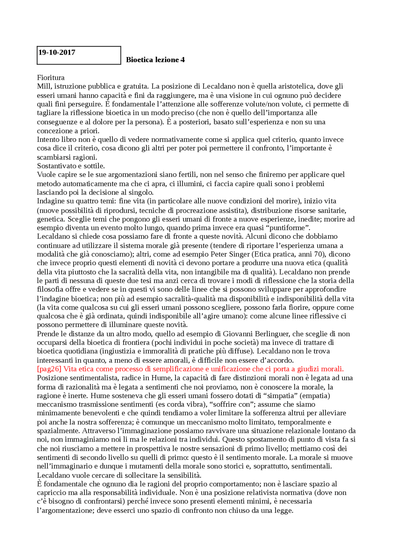 Bioetica Appunti Corso Docsity
