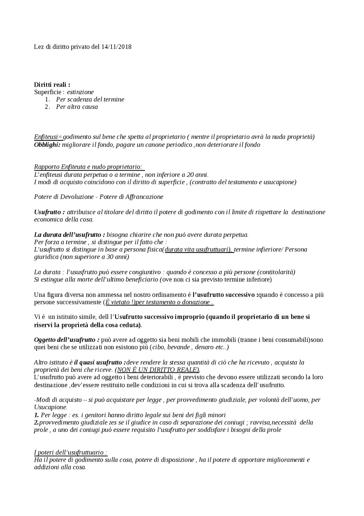 I Diritti Reali Diritto Privato Docsity