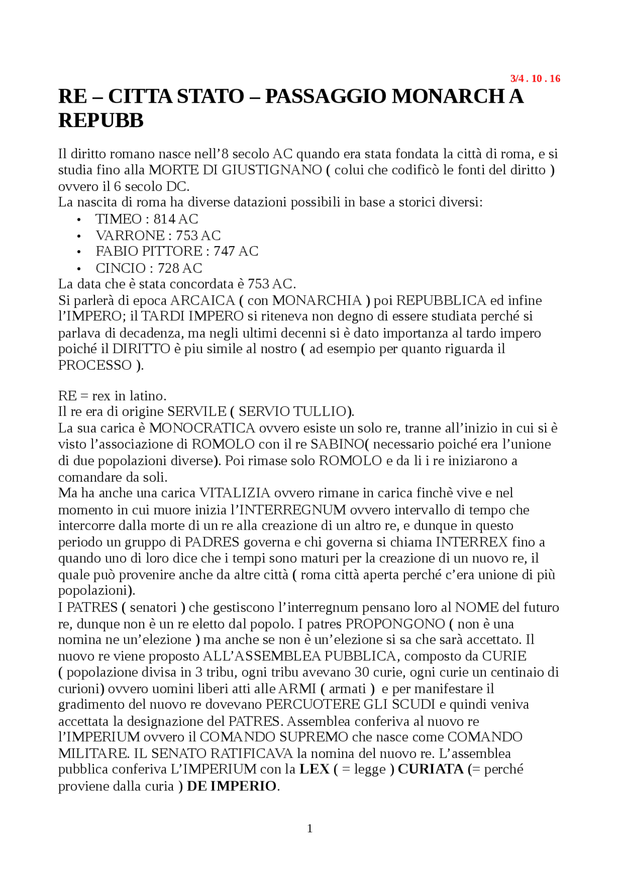 Diritto Romano Bicocca Docsity