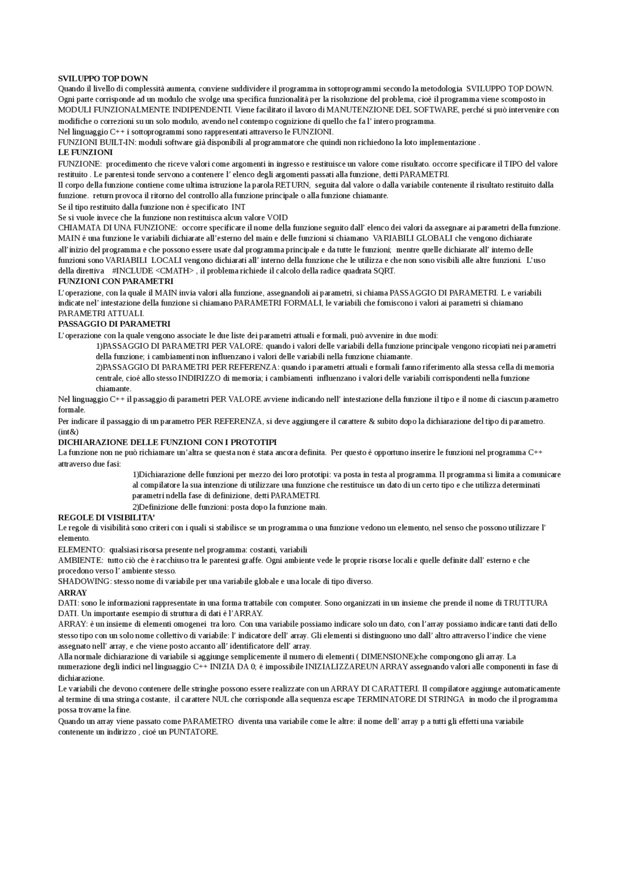 Riassunto Argomenti Di Informatica Docsity