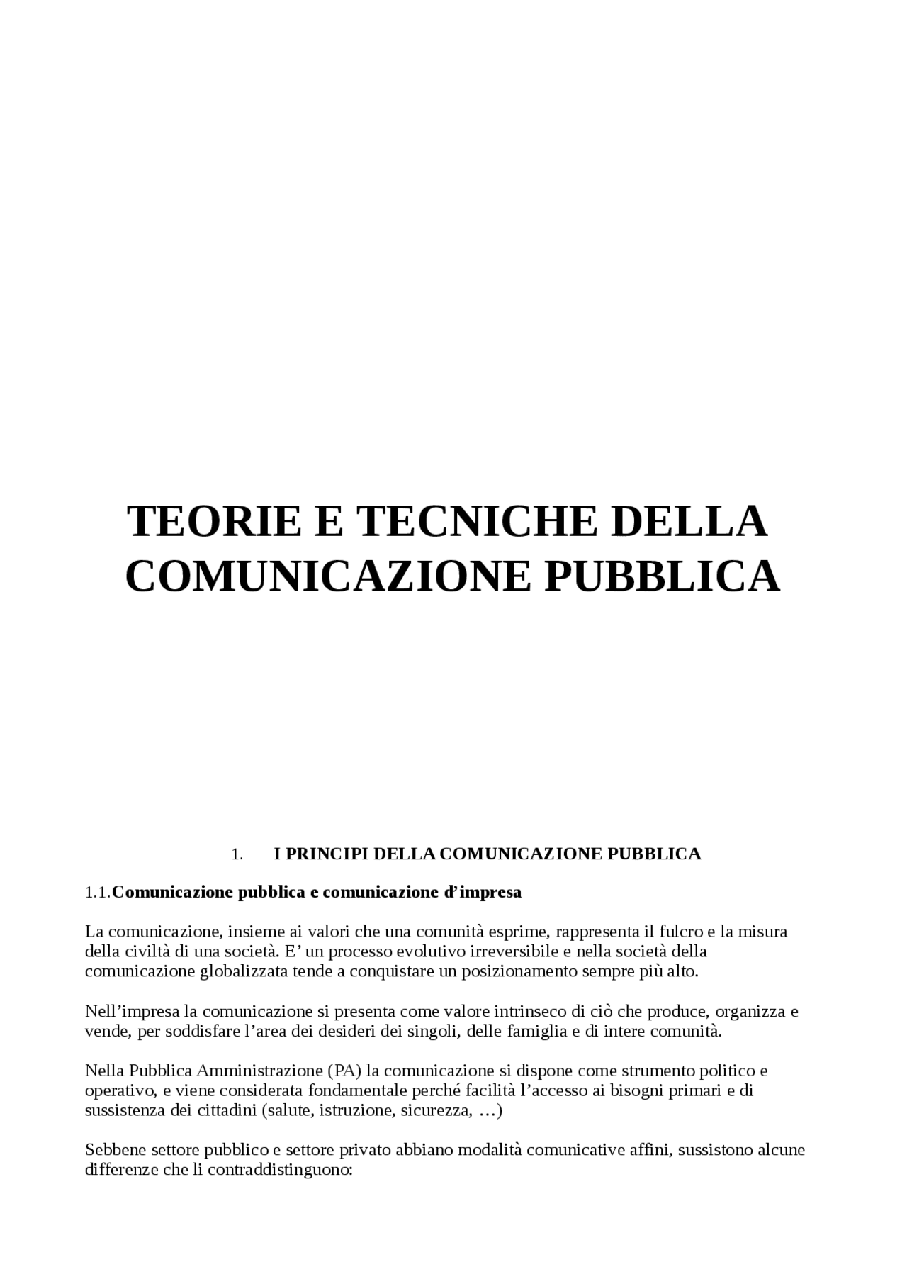 Teorie E Tecniche Della Comunicazione Pubblica Docsity