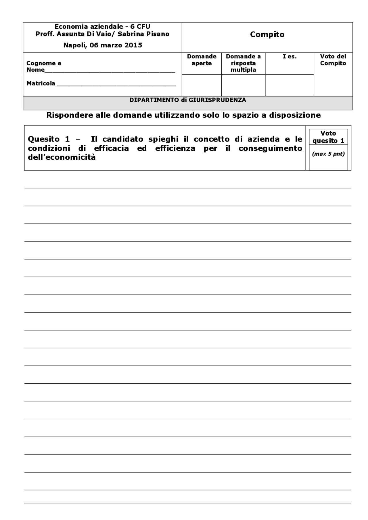 Economia Aziendale Docsity