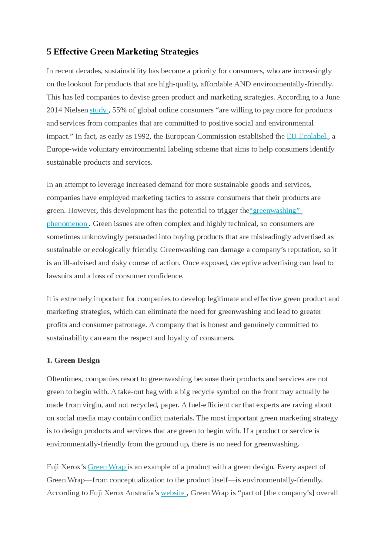 5 Effective Green Marketing Docsity