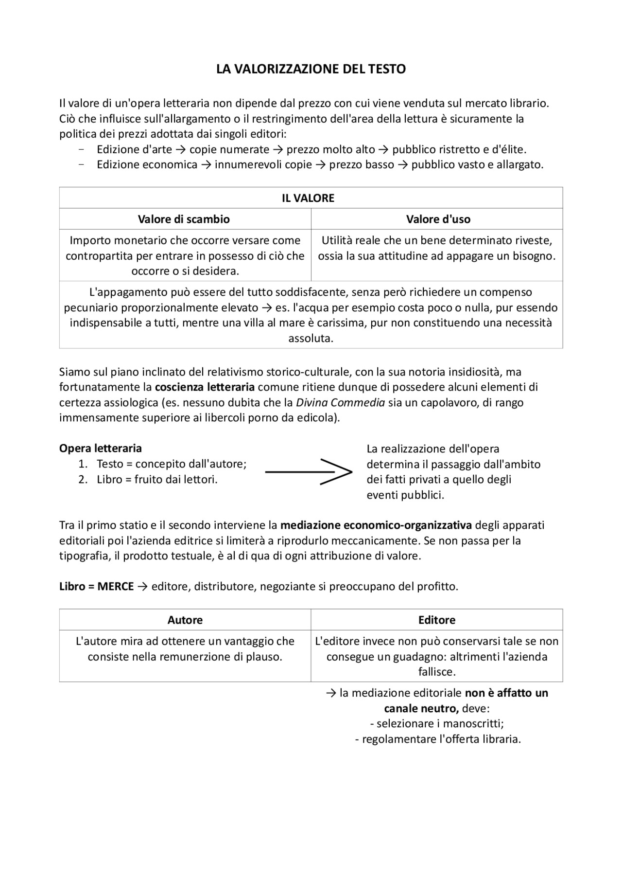 La Valorizzazione Del Testo Docsity