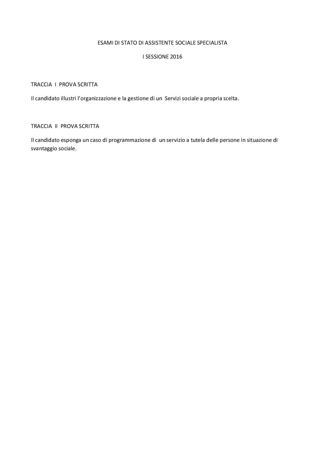 Tracce Esame Di Stato Docsity