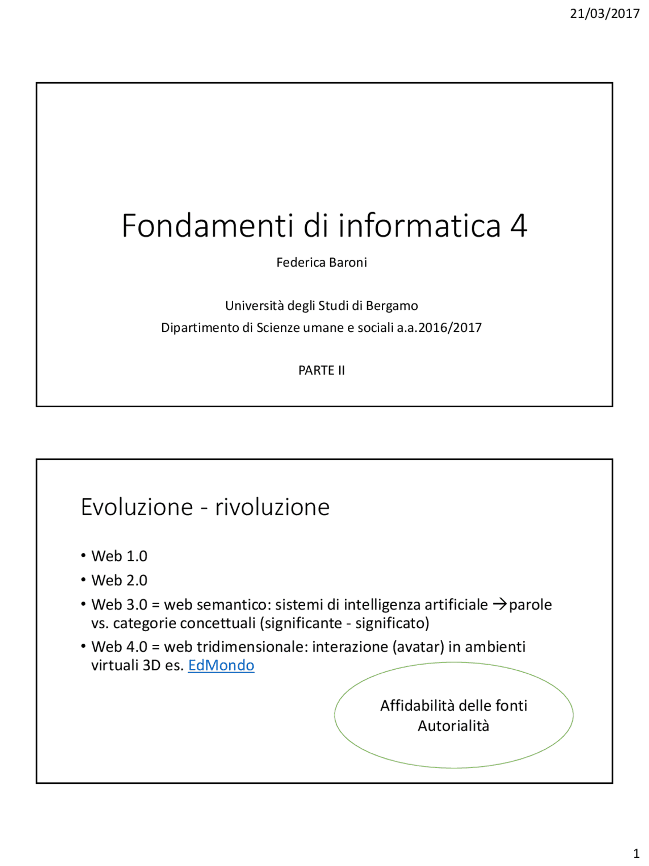 Informatica Generale Docsity