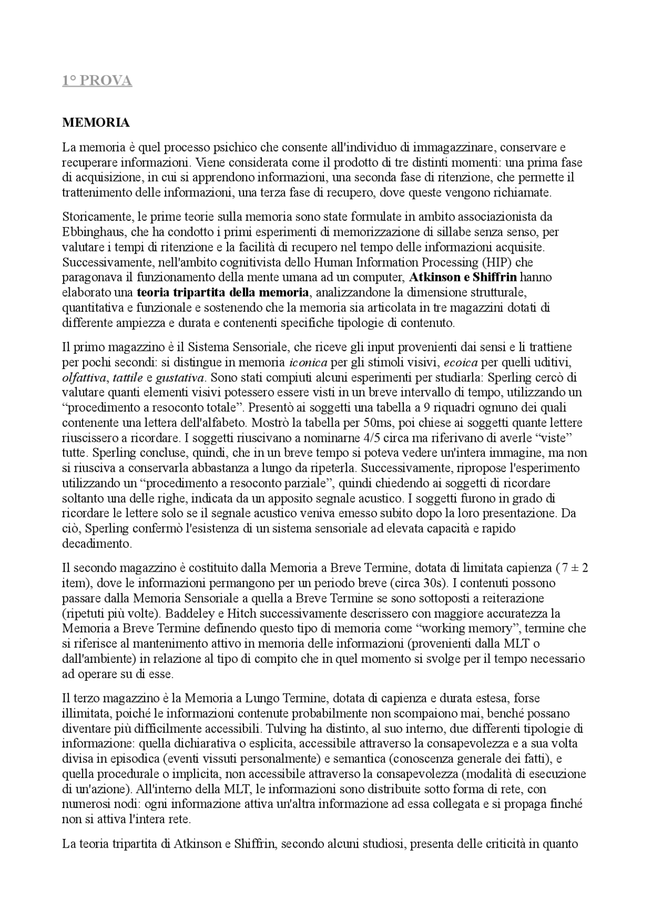 Prima Prova Eds Psicologo Docsity