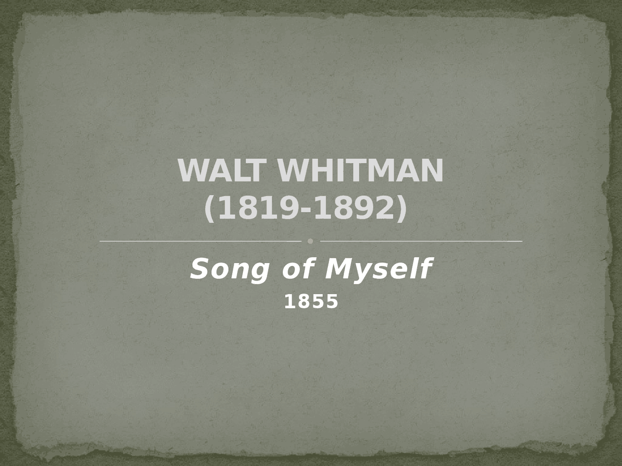Walt Whitman Introduzione Docsity