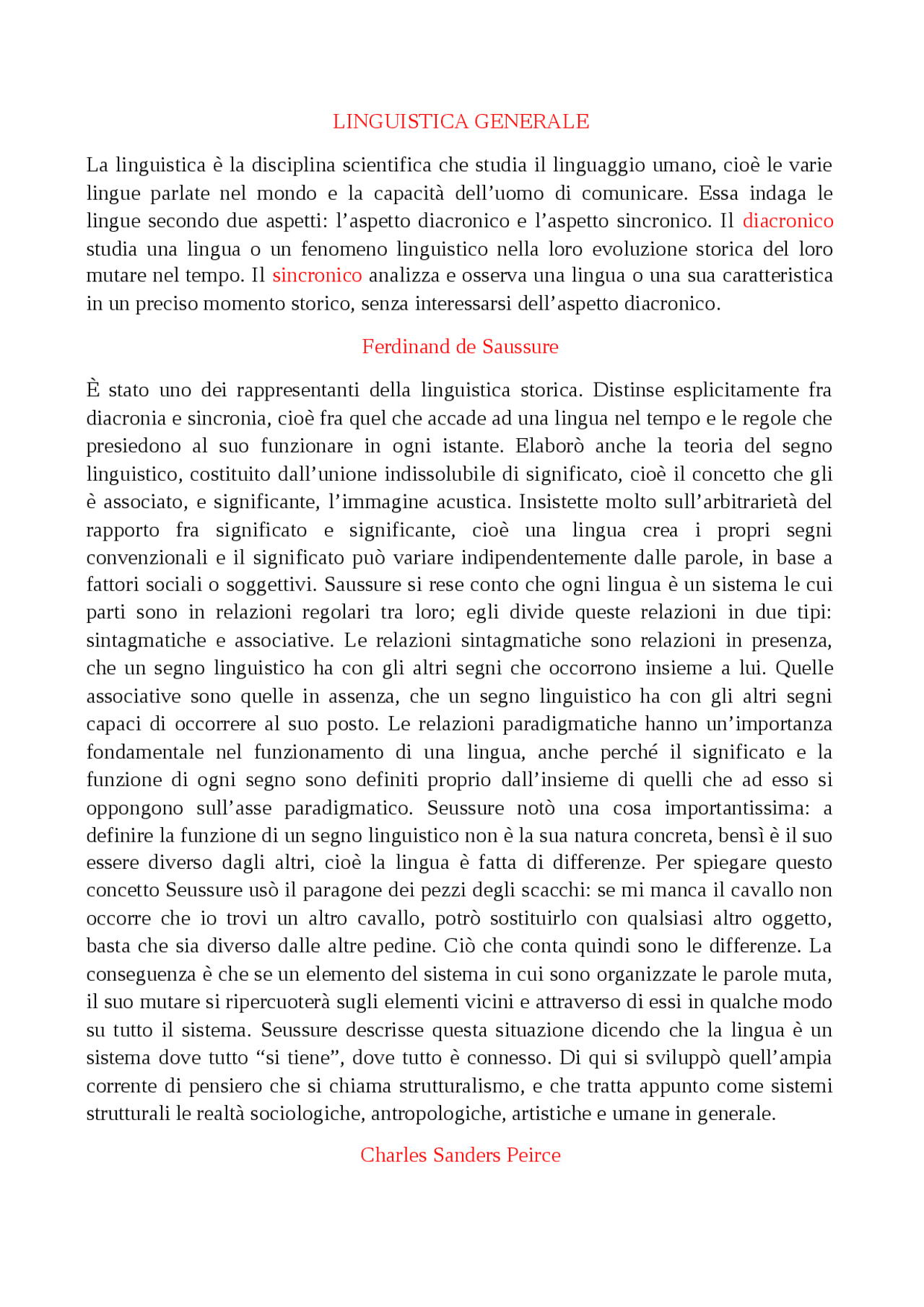 Linguistica Generale Riassunti Del Libro La Linguistica In Pratica Del