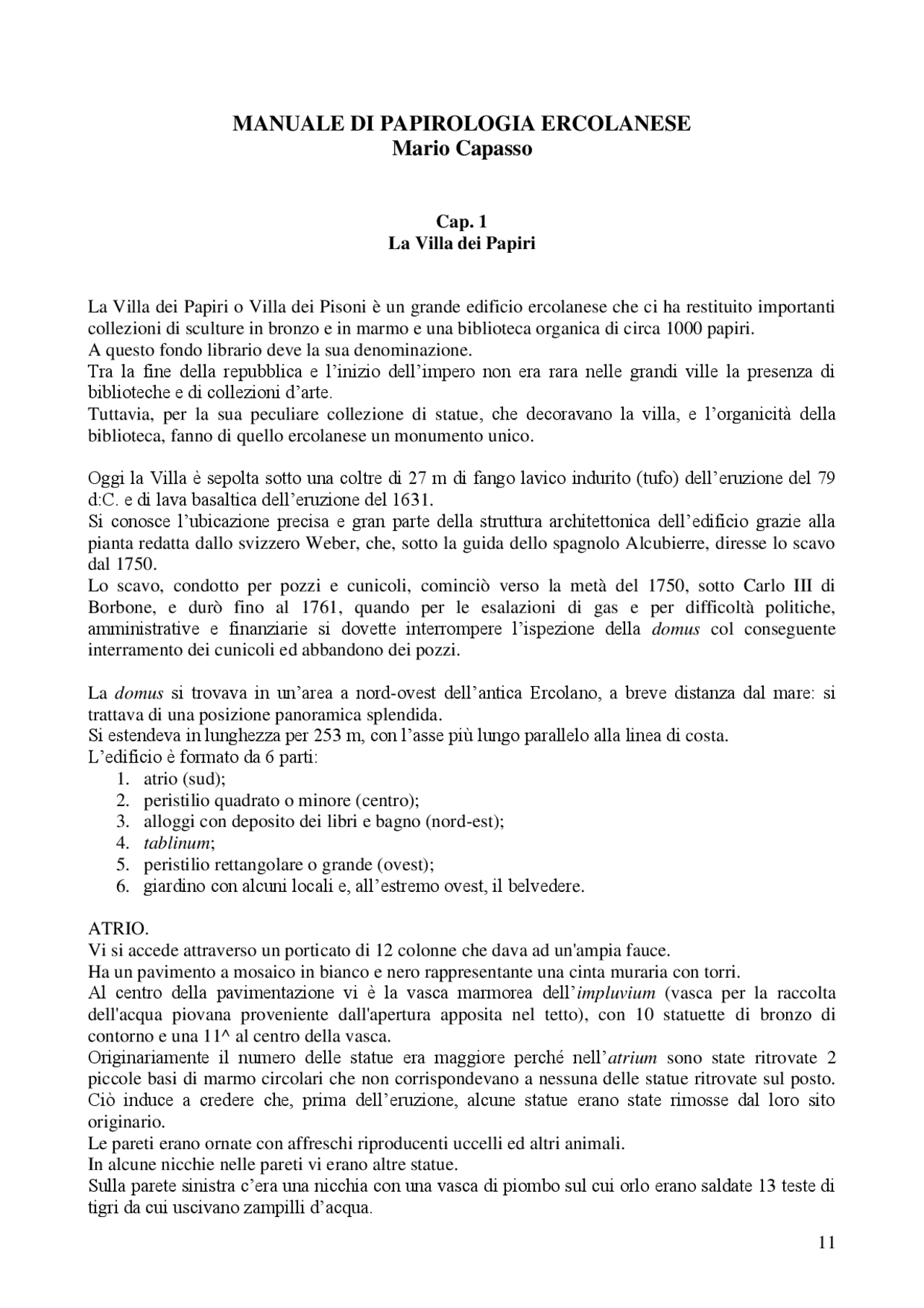 Manuale Di Papirologia Ercolanese Capasso Docsity