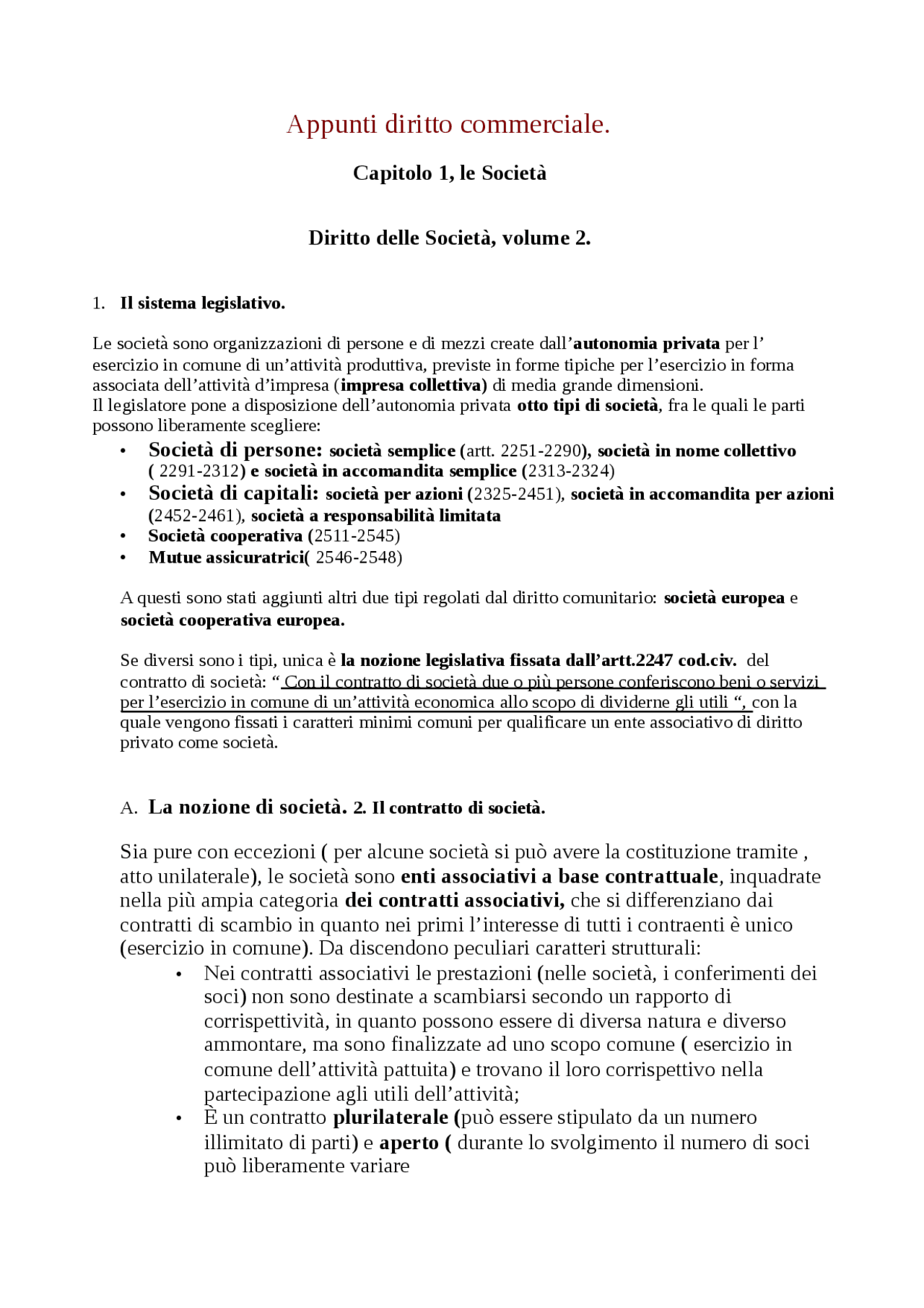 Appunti Diritto Commerciale Docsity