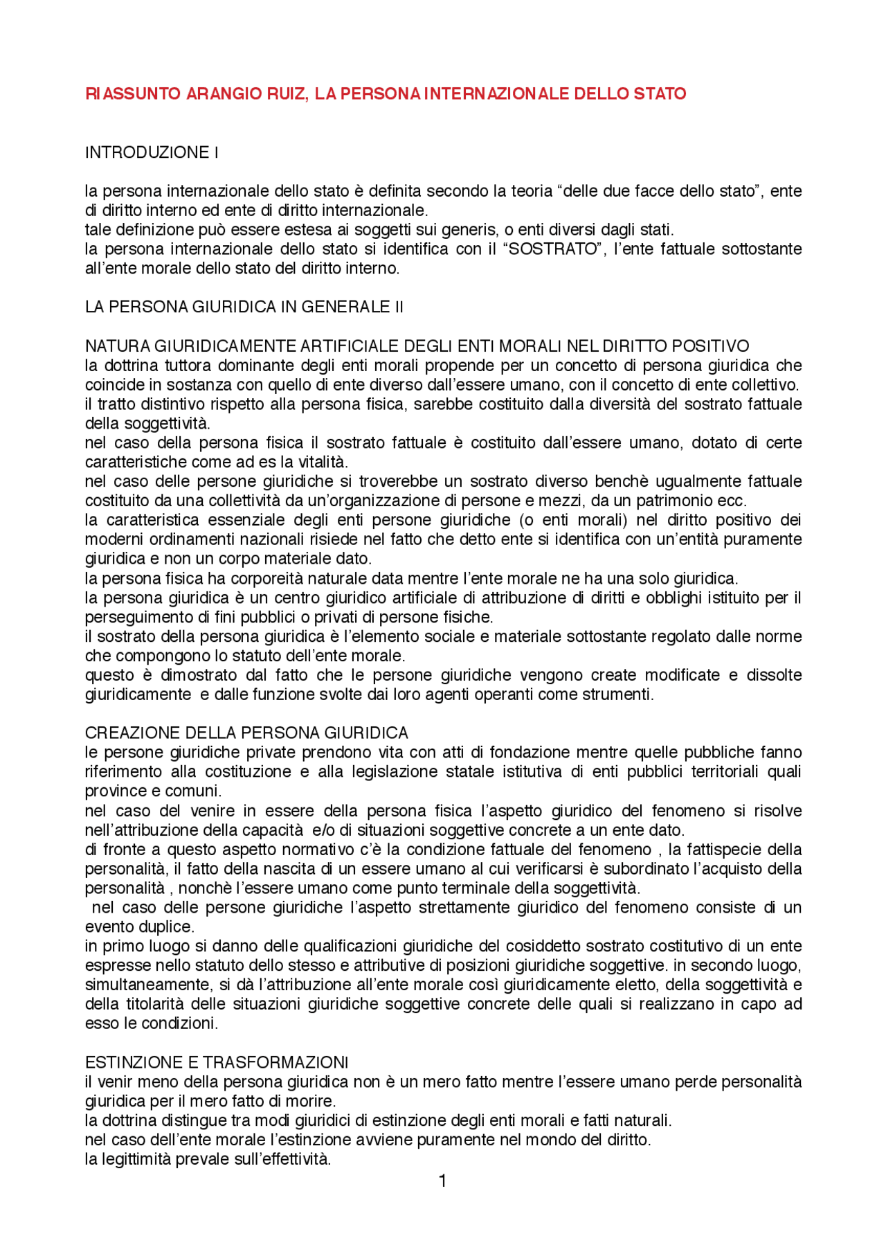 Riassunti Arangio Ruiz Diritto Internazionale Docsity