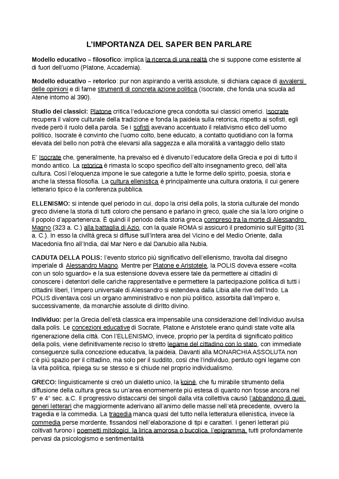 Storia Dei Processi Formativi Docsity