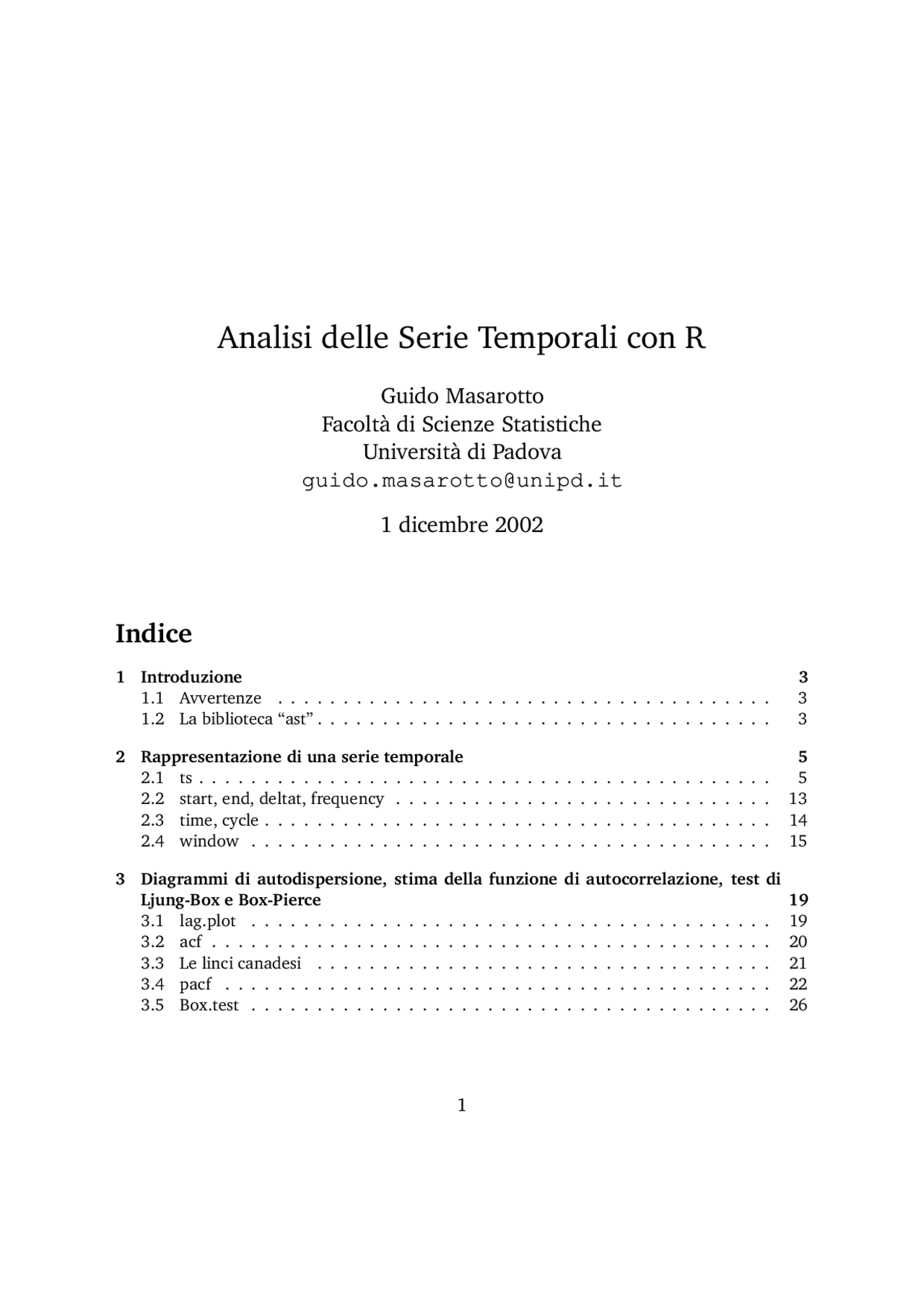 Analisi Delle Serie Storiche Con R Appunti Di Analisi Dei Dati Docsity