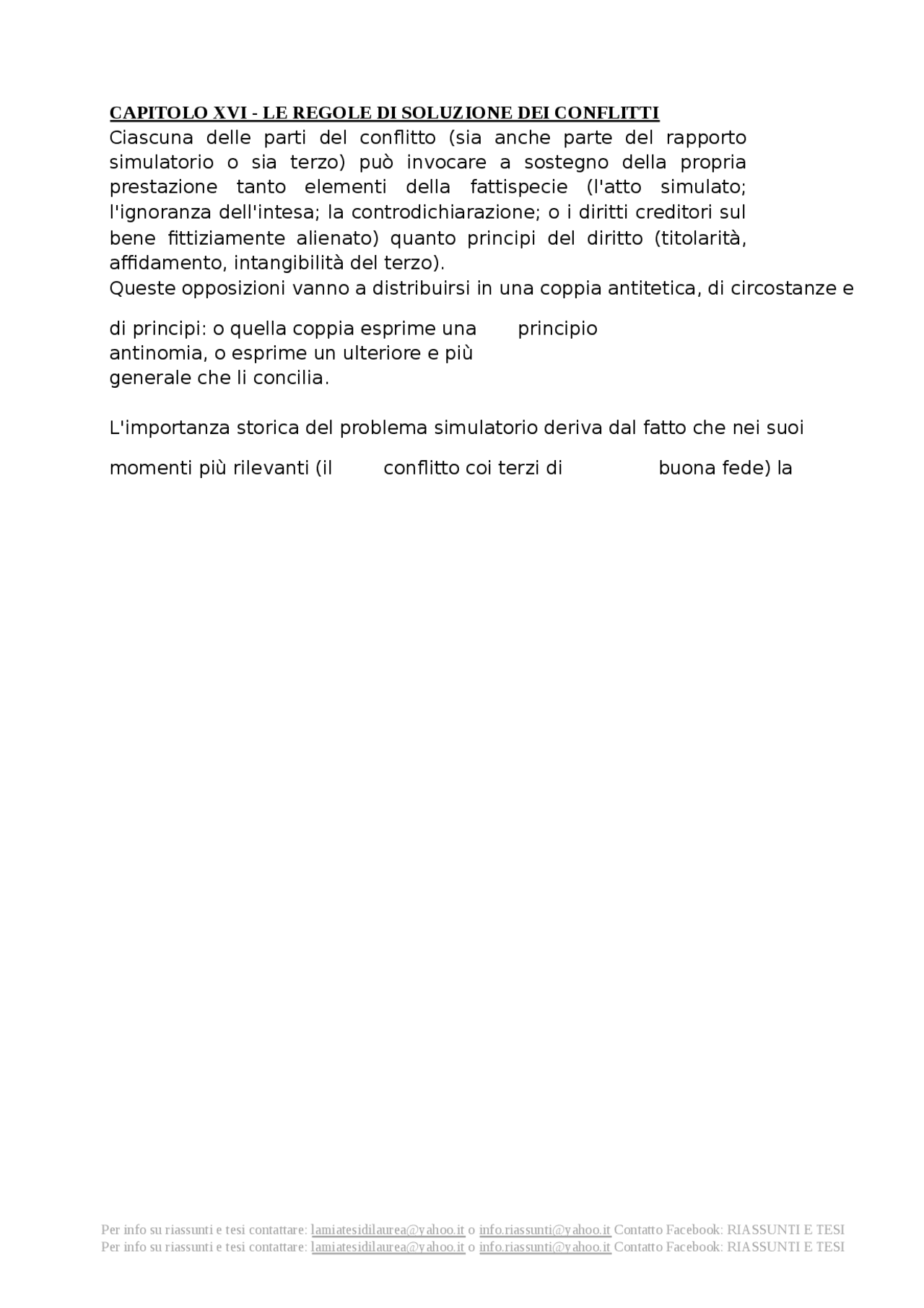 Le Regole Di Soluzione Dei Conflitti Docsity