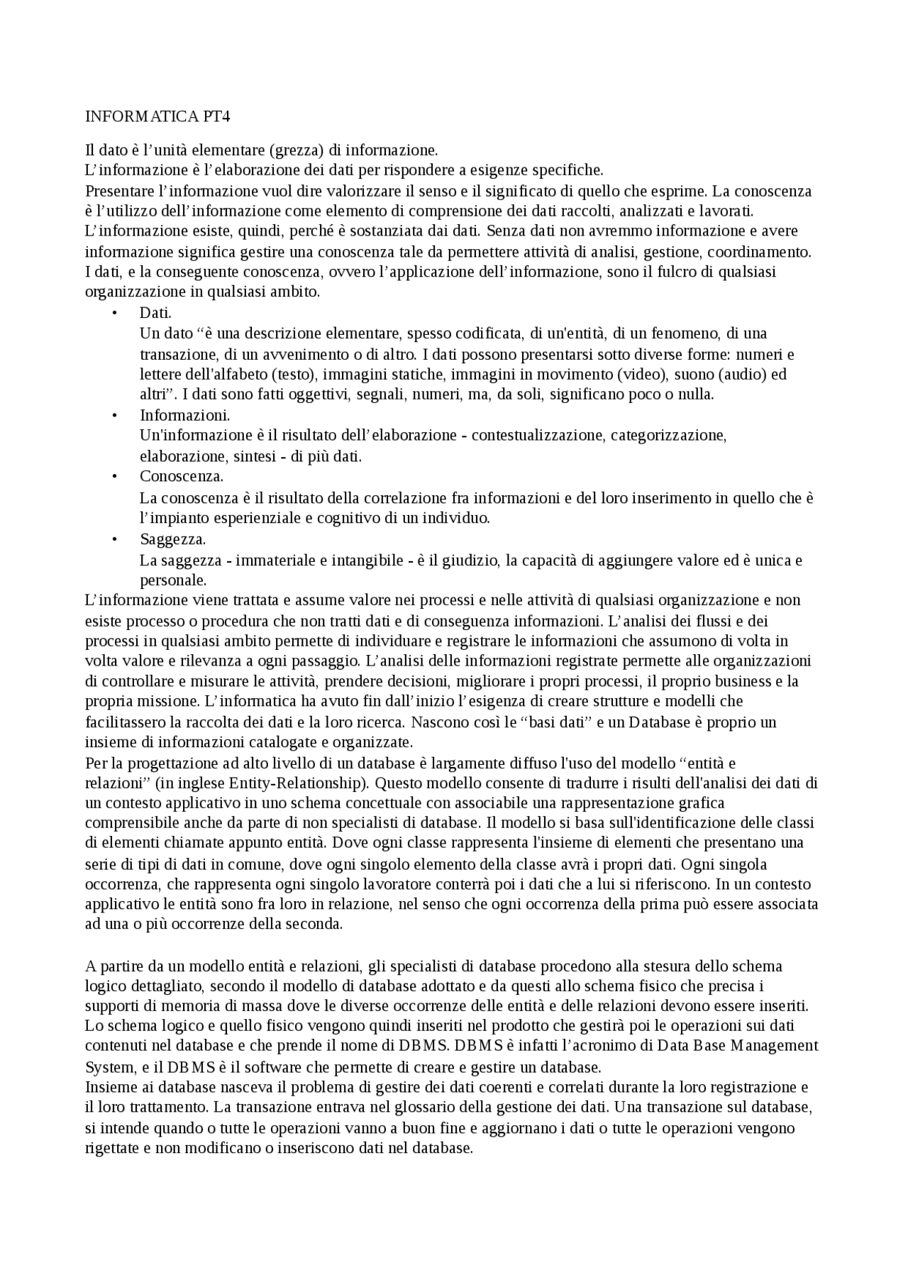 Esame Informatica Generale Docsity