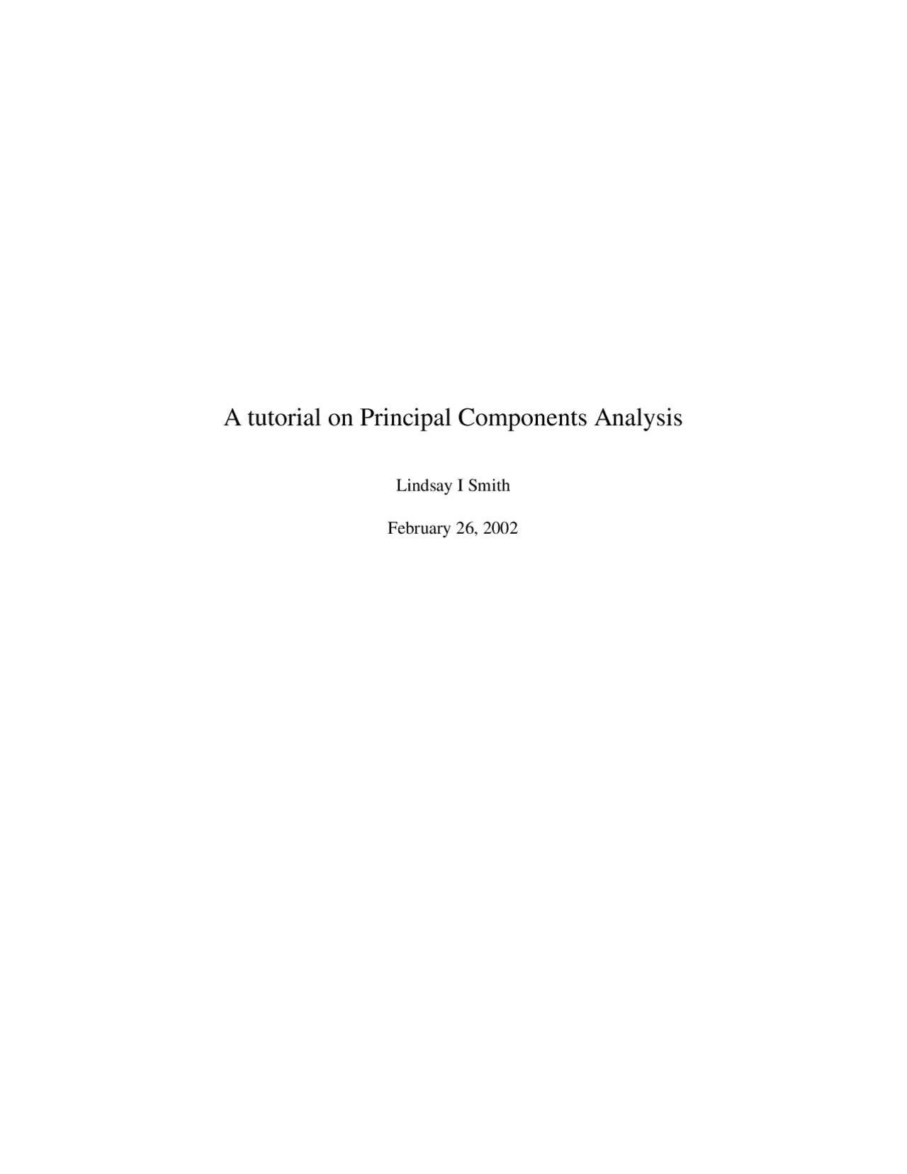 Principal Component Analysis Docsity