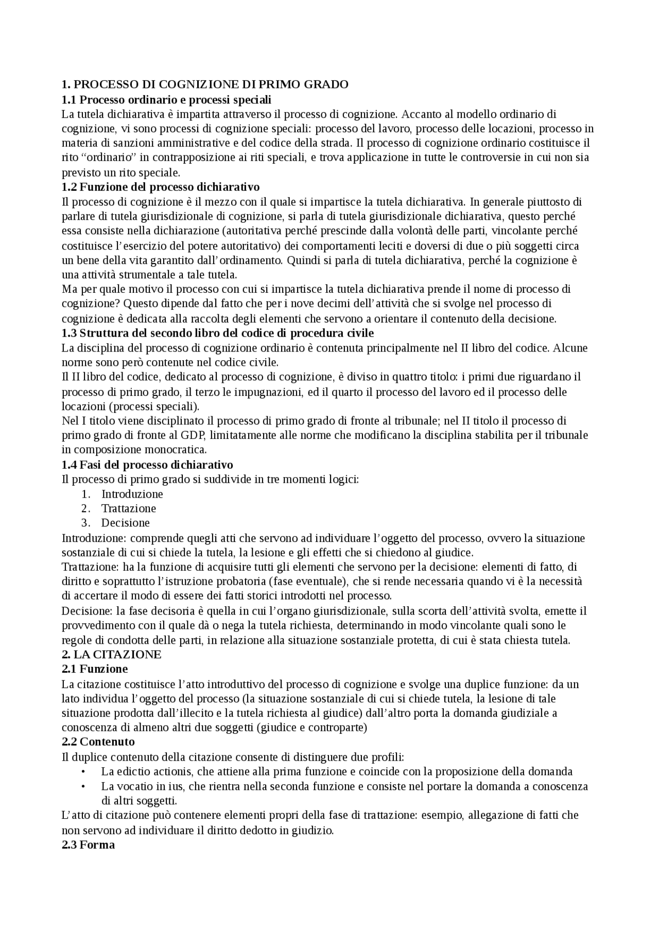 Riassunto Primi 7 Capitoli Luiso Ii Appunti Di Diritto Processuale