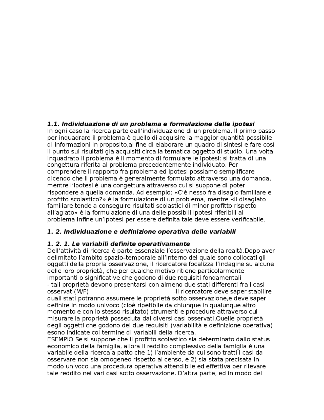 Il Metodo Di Ricerca Docsity