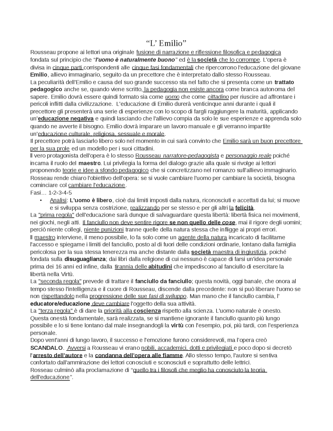 Lemilio Di Rousseau Docsity