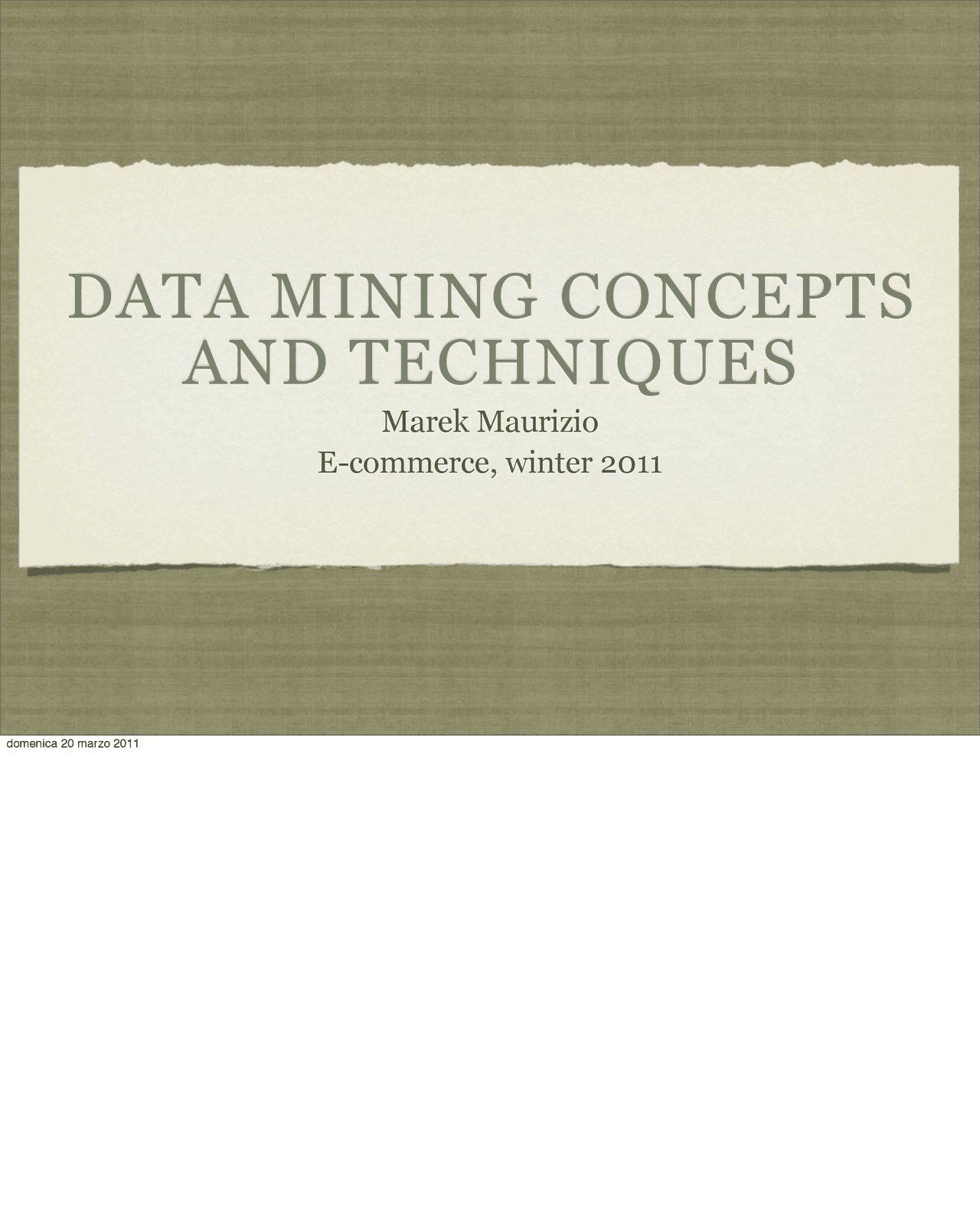 Datamining techniques.pdf - Docsity