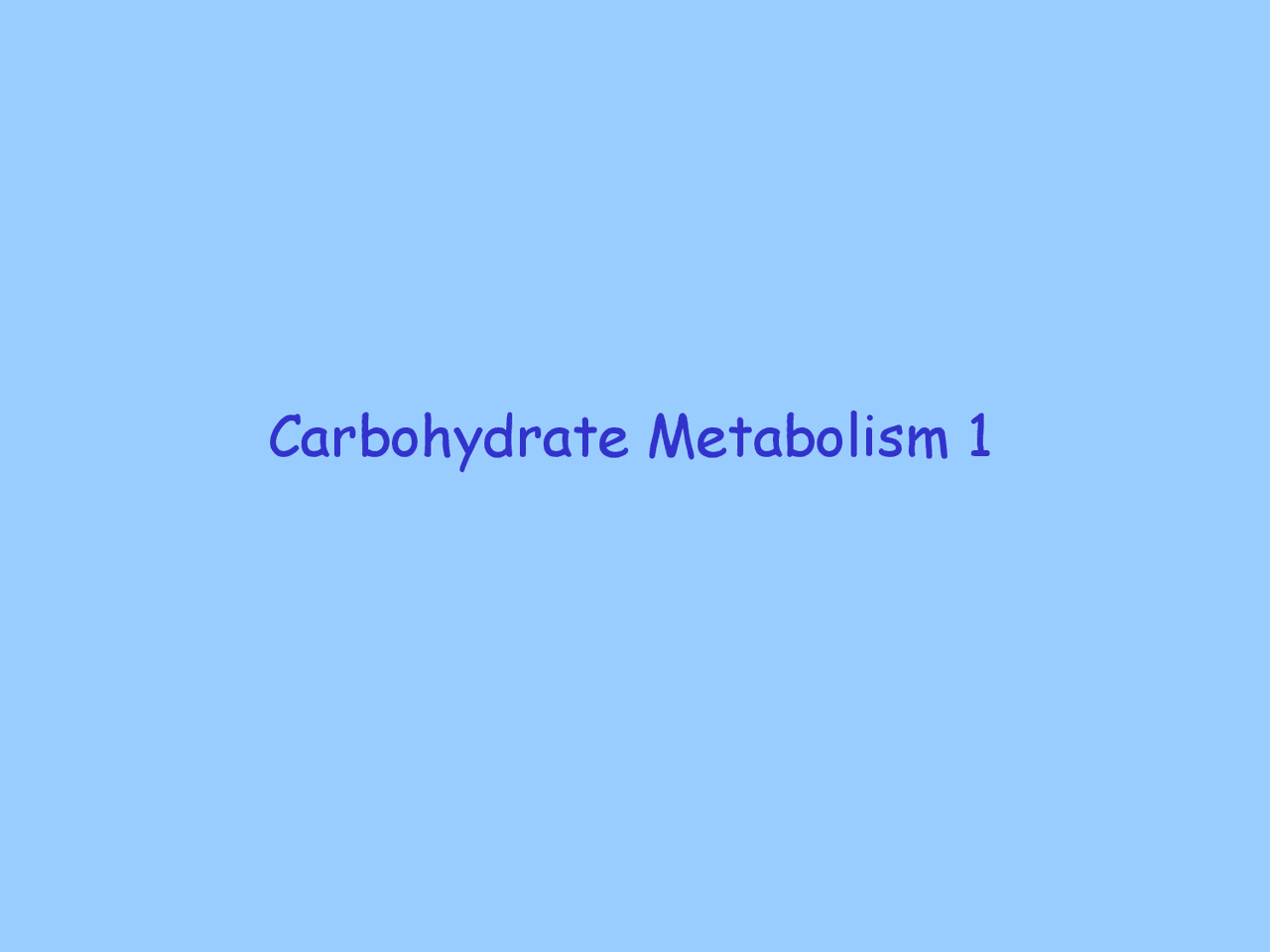 Carbohydrates Lectures Docsity