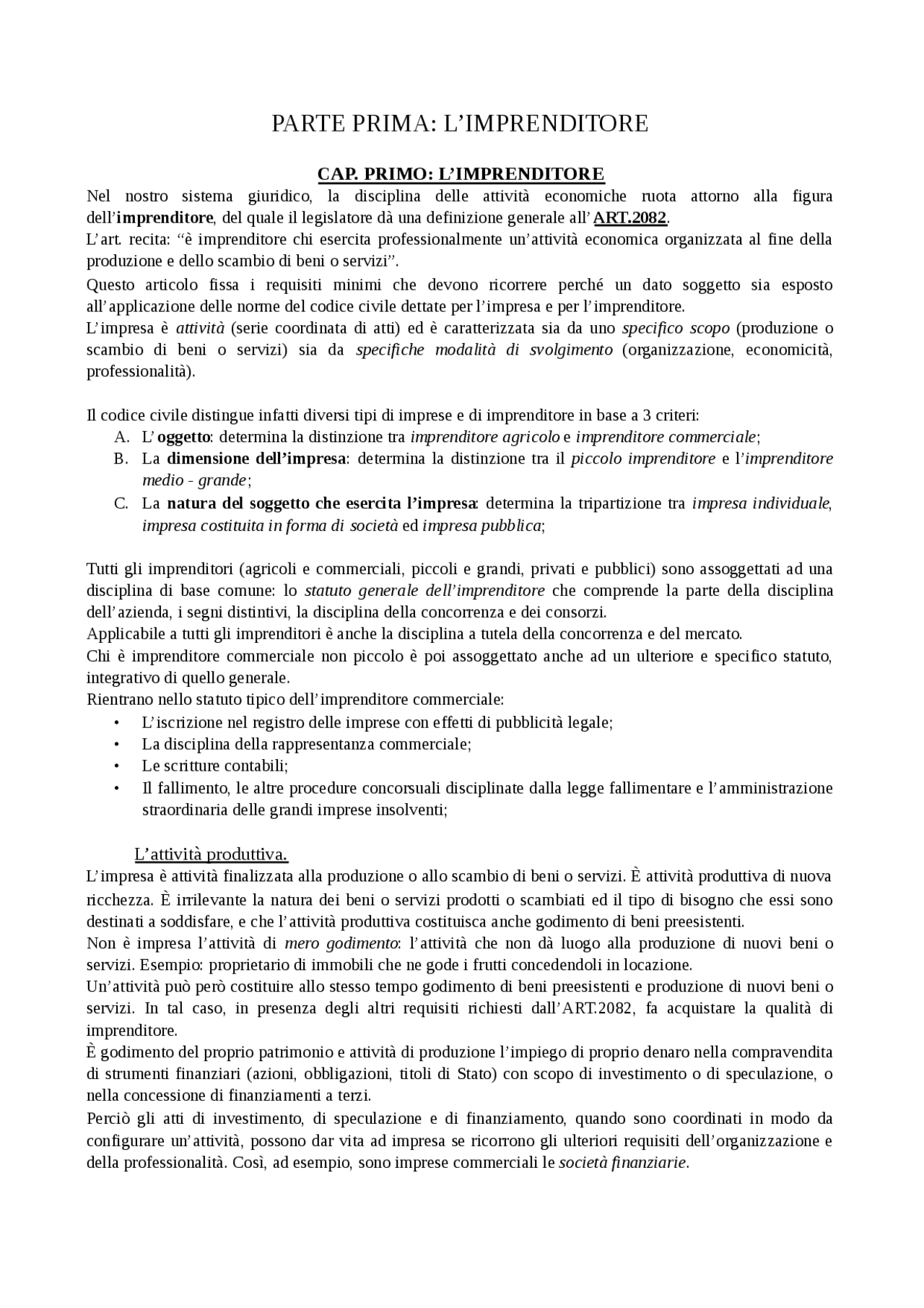 Riassunto Diritto Commerciale Libro Campobasso Parte I Docsity