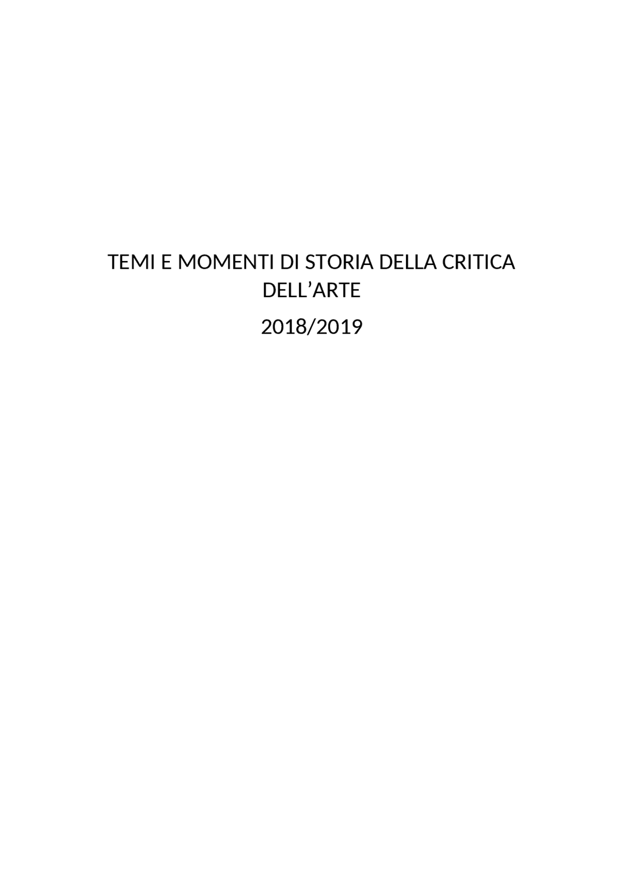 Lezioni di Sonia Maffei, temi e momenti della storia della critica d ...