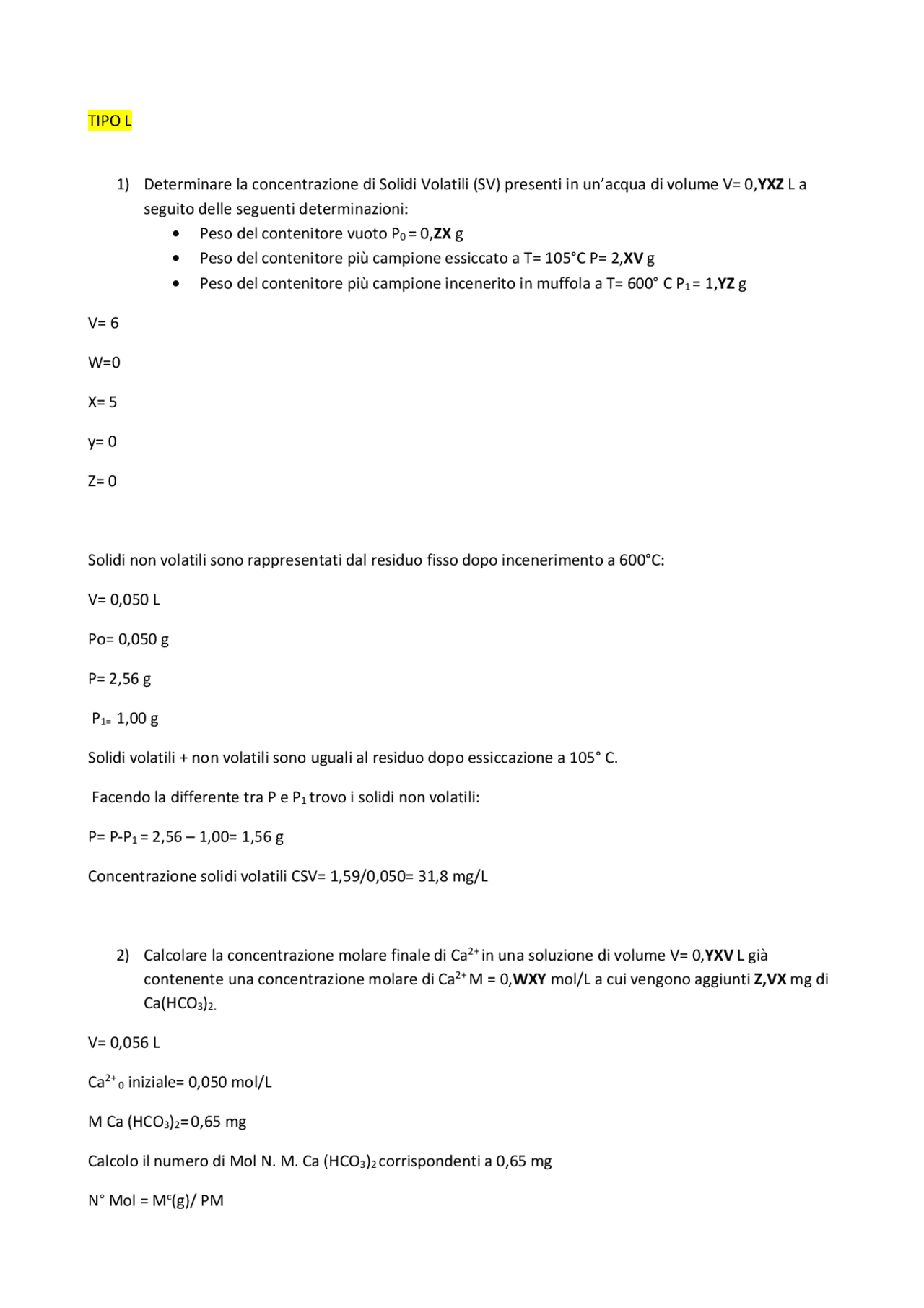 Elaborati Ingegneria Ambientale Esercizi Di Ingegneria Civile Docsity