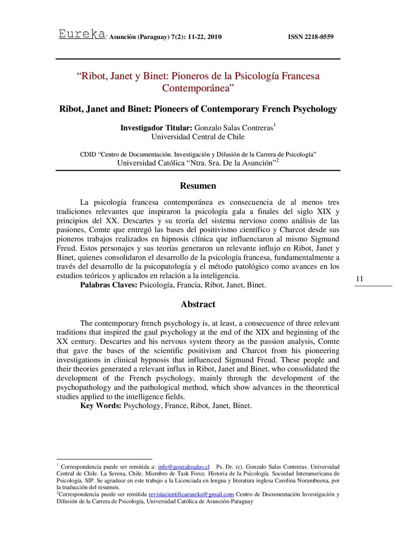Ribot Janet Ybinet Pioneros De La Psicología Contemporánea Docsity