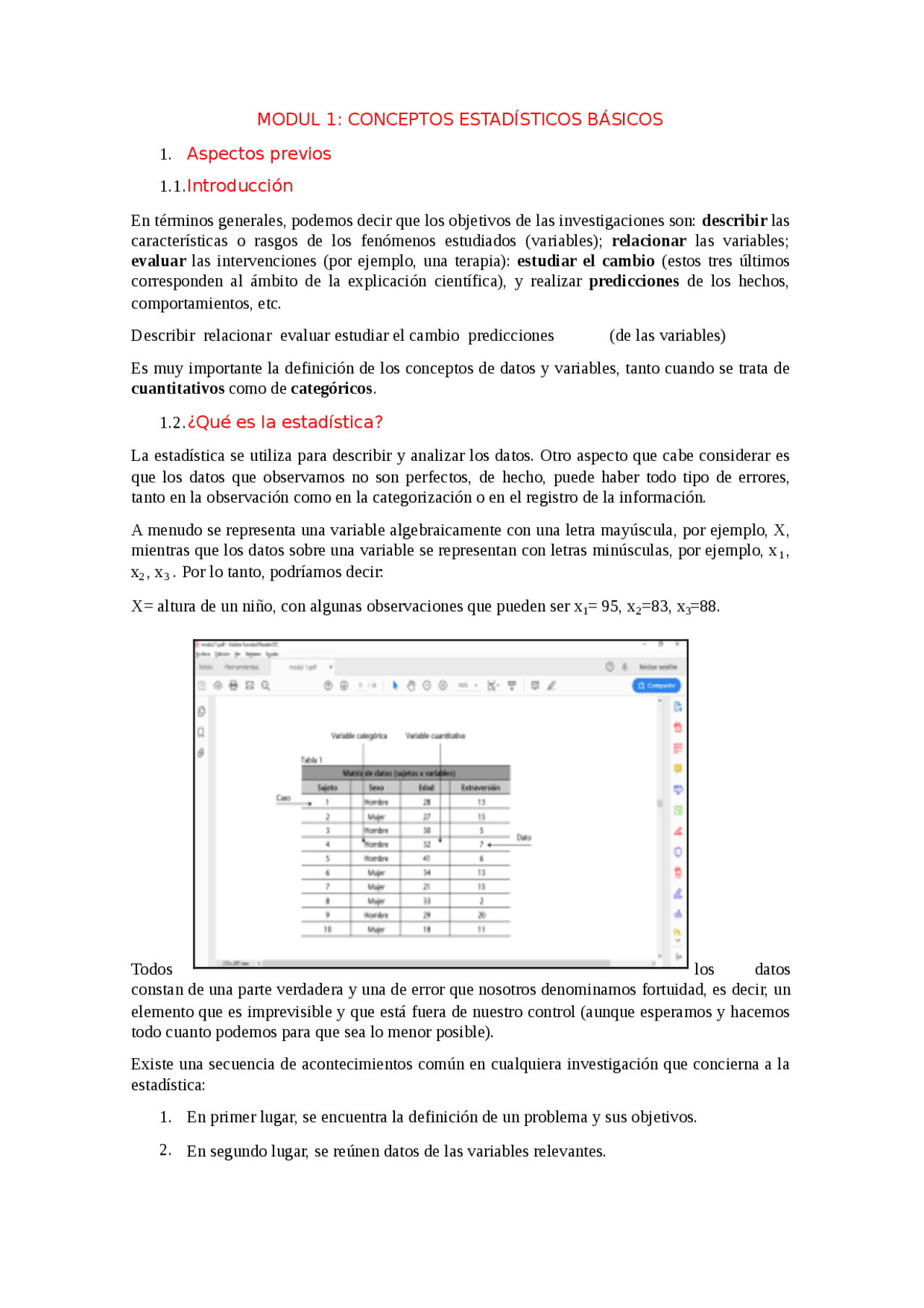 Tècniques Danàlisis De Dades Quantitatives Resum Modul 1 Docsity