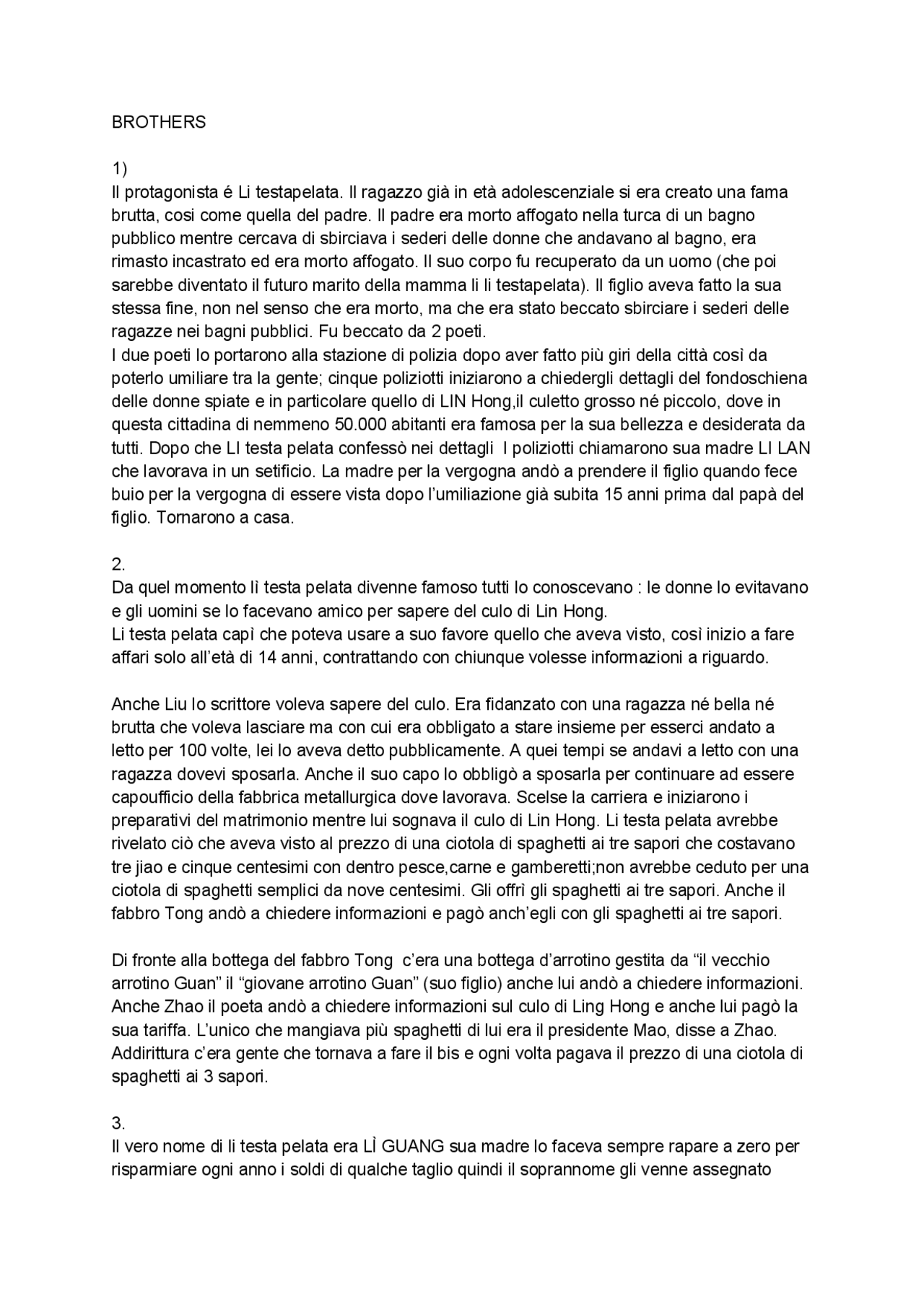 Brothers Parte 1 Di Yu Hua Docsity