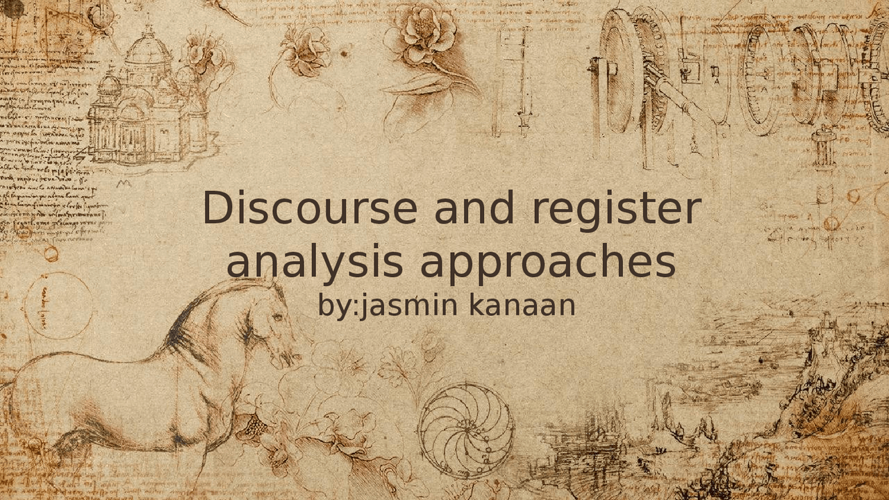 DISCOURSE AND REGISTER ANALYSIS BY - Docsity