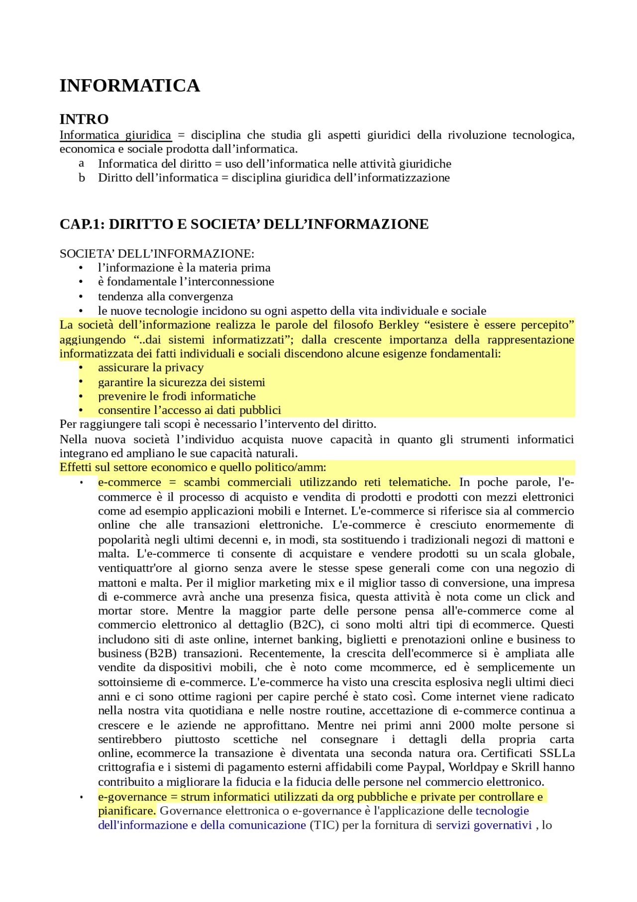 Esame Informatica Per Giuristi Docsity