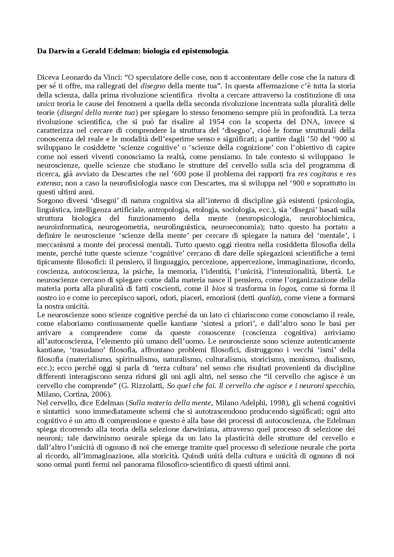 Introduzione Alle Neuroscienze Appunti Di Biologia Docsity
