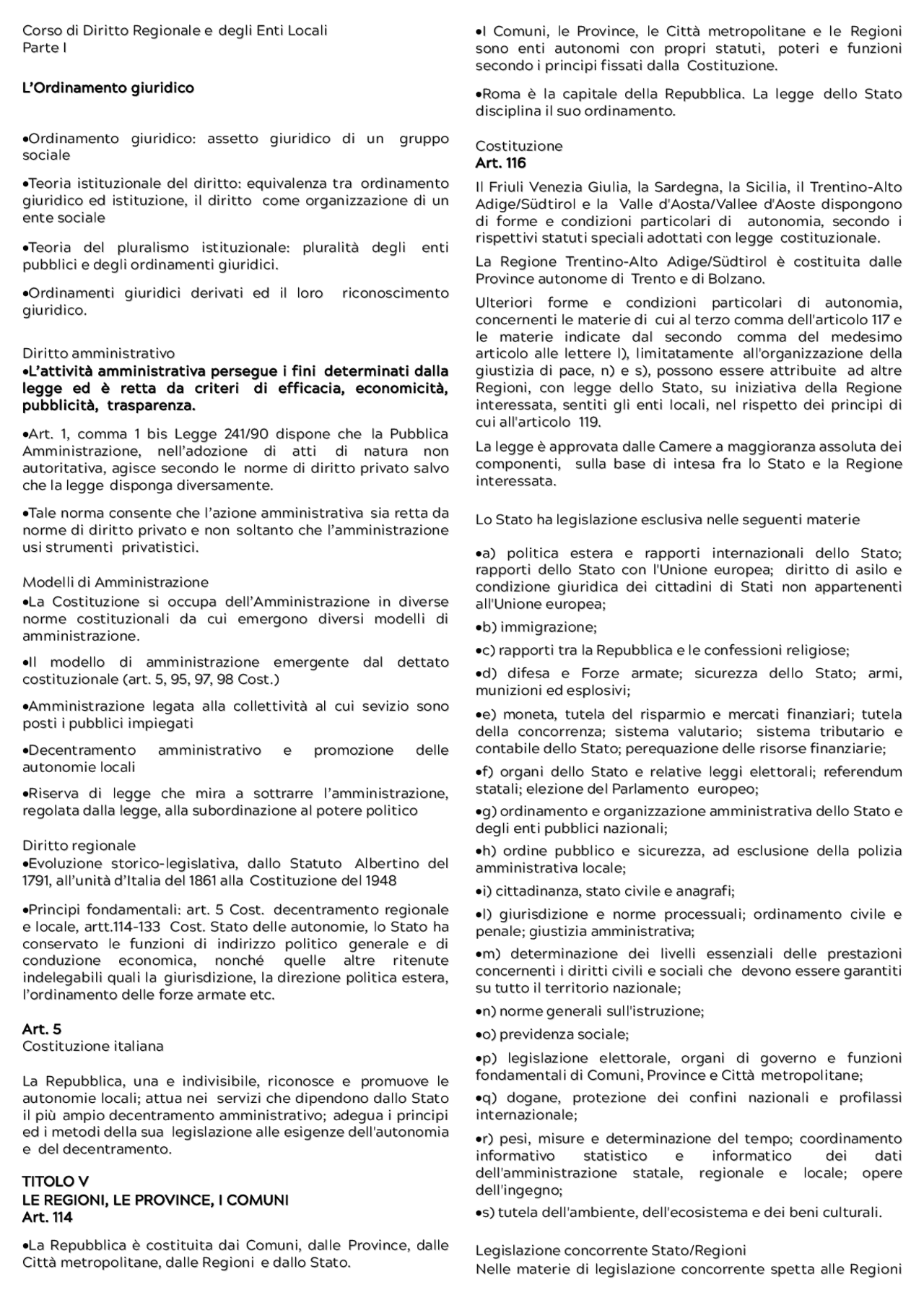 Riassunto Di Diritto Regionale Docsity