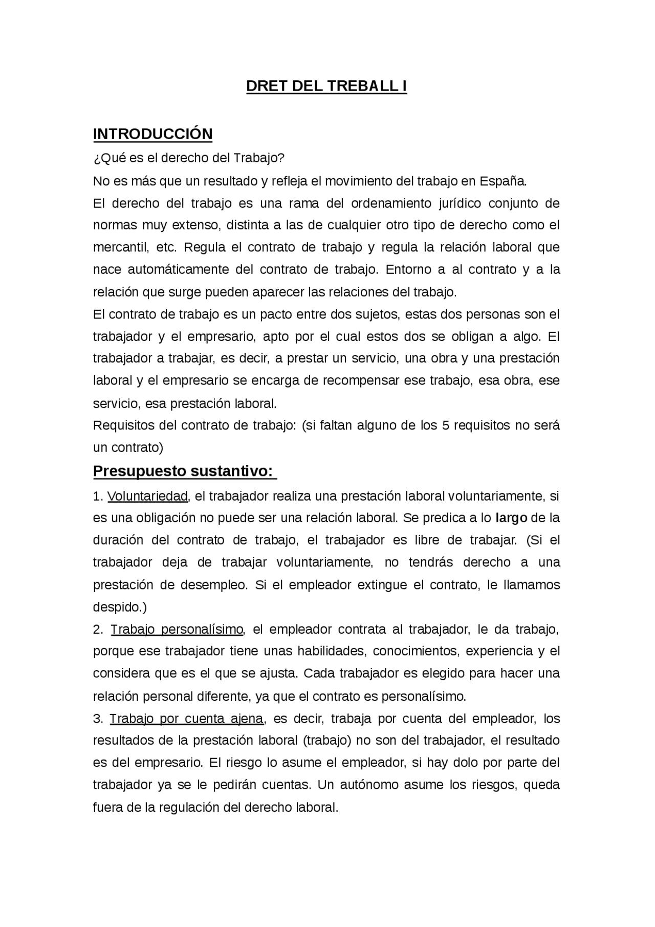 Dret Del Treball 1 Apuntes Docsity