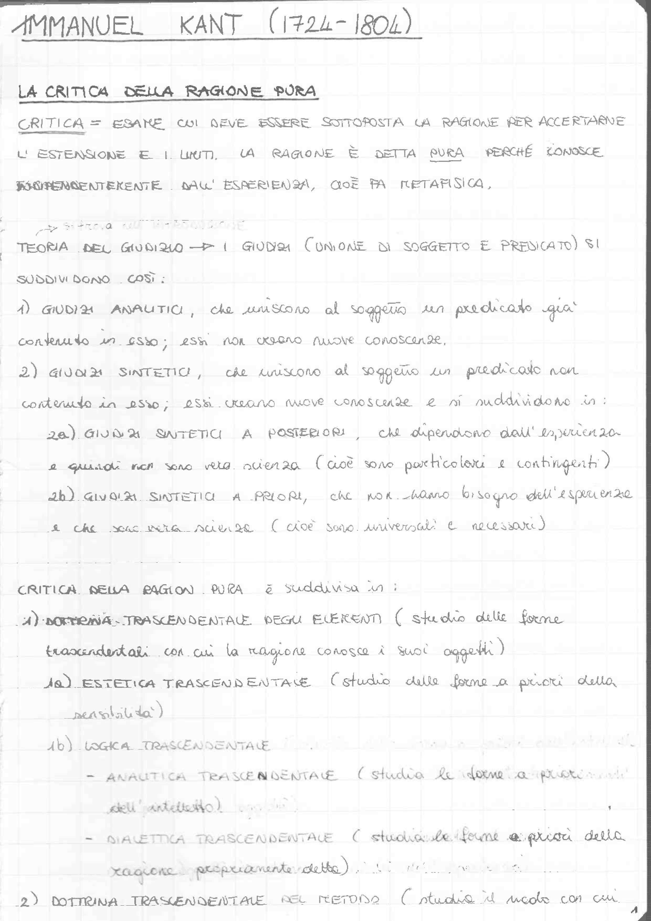 Filosofia Kant Schema Docsity