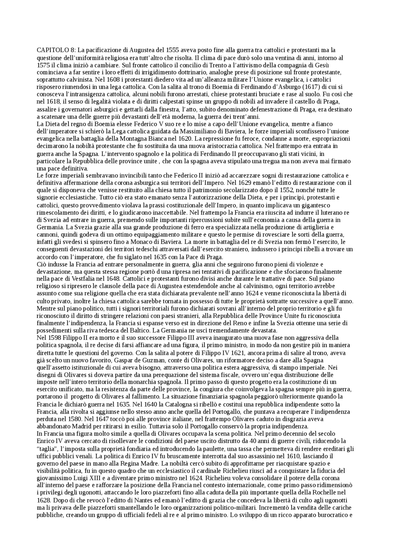 Riassunto Manuale Di Storia Moderna Docsity