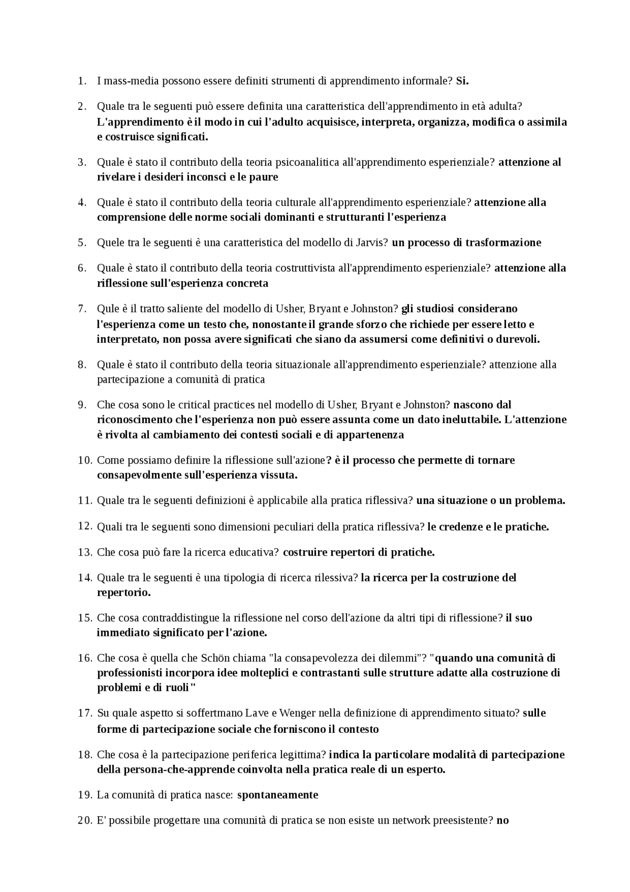Domande 24 Cfu Metologie Didattiche Docsity