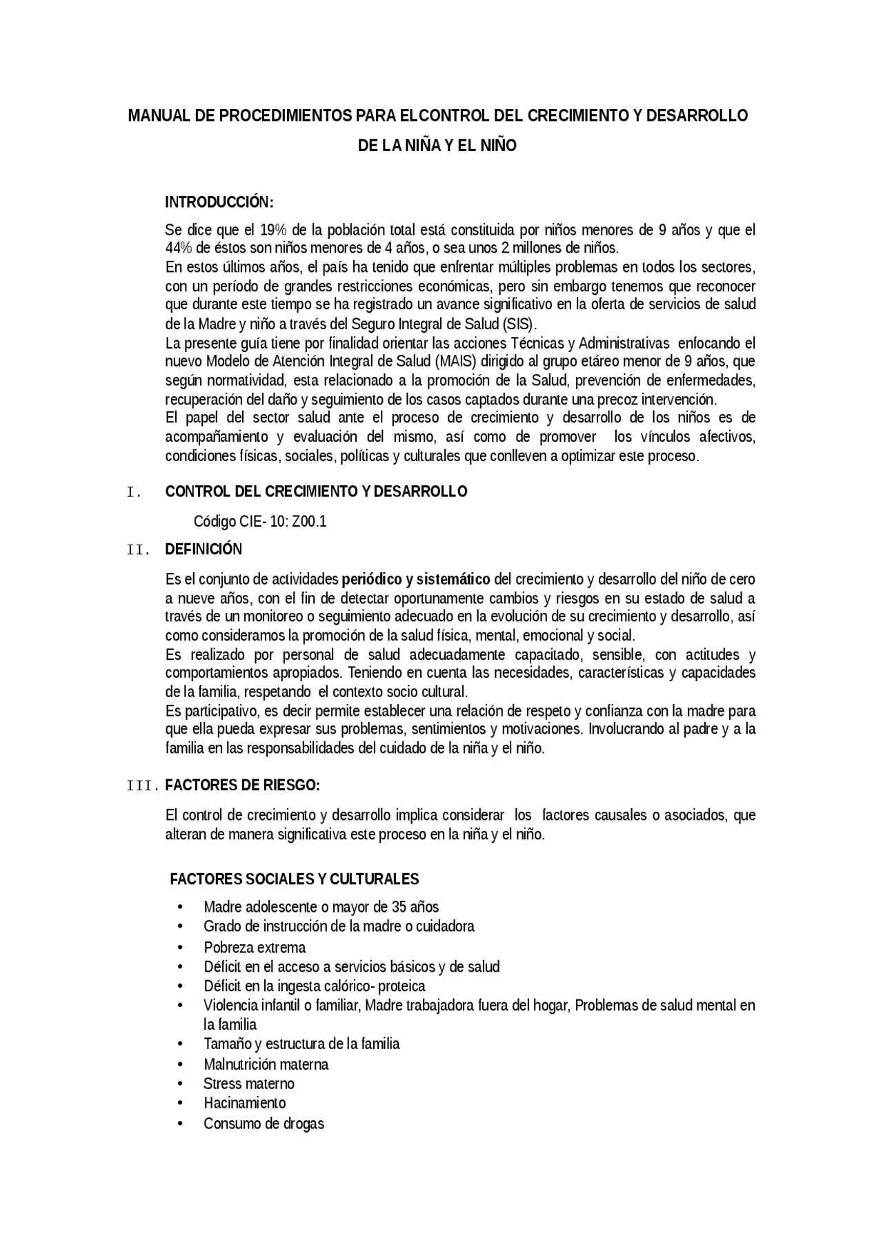 CRED-MINSA manual de desarrollo - Docsity