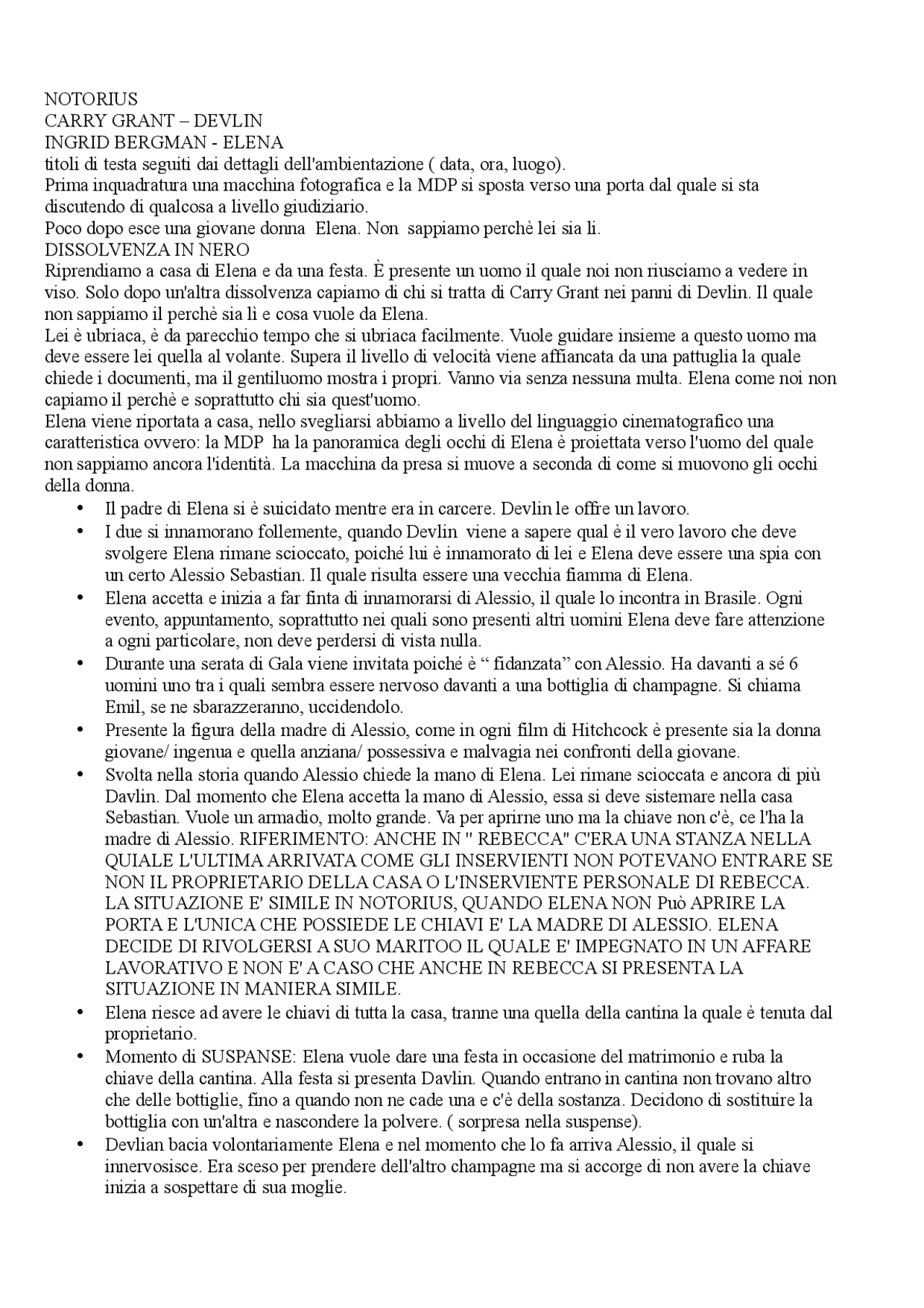 Analisi Notorius A Hitchcock Docsity