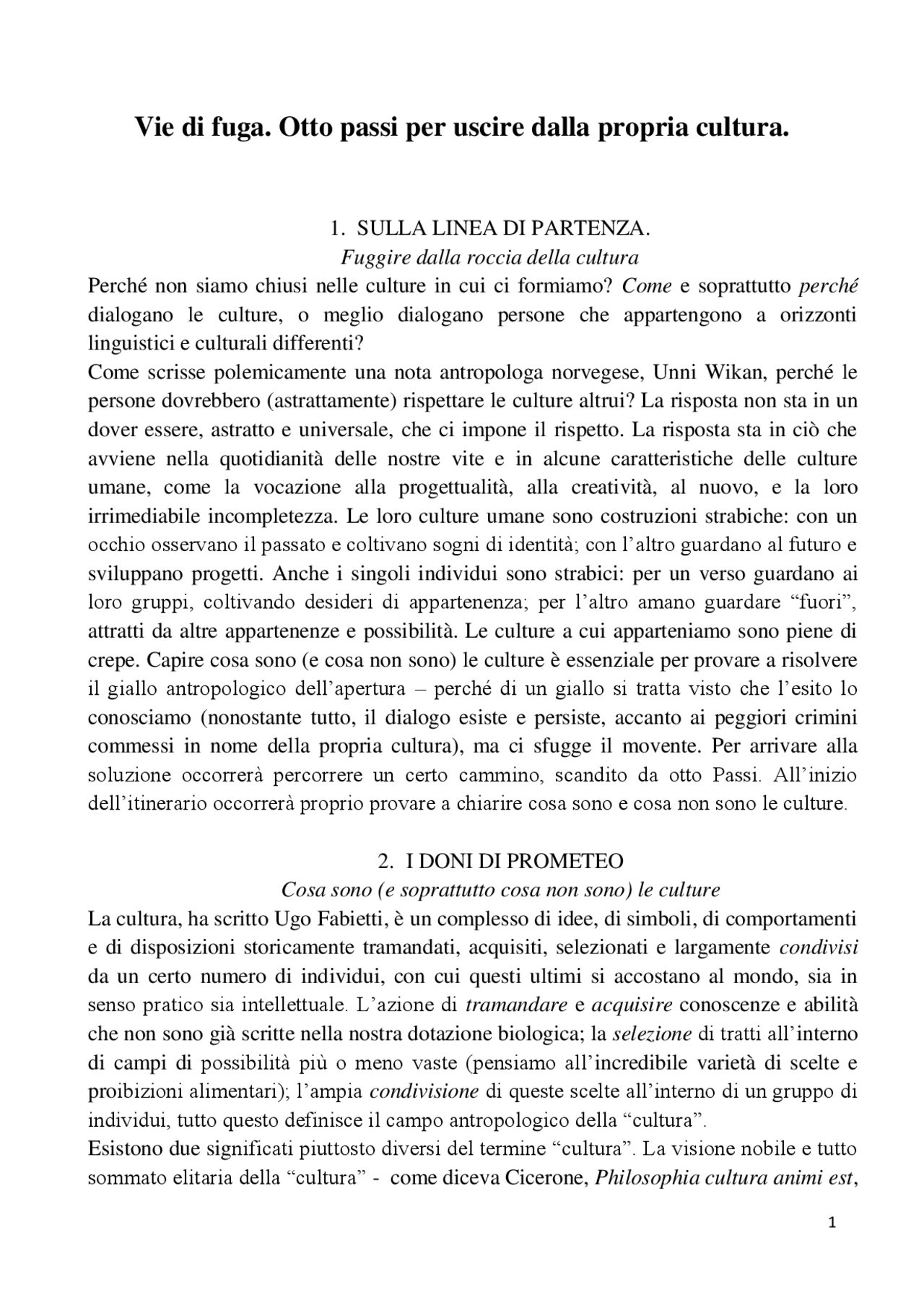 Vie Di Fuga Adriano Favole Docsity