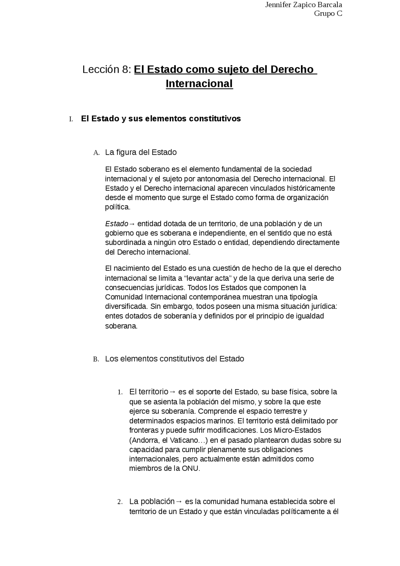 Esquema Lección 8 D. internacional - Docsity