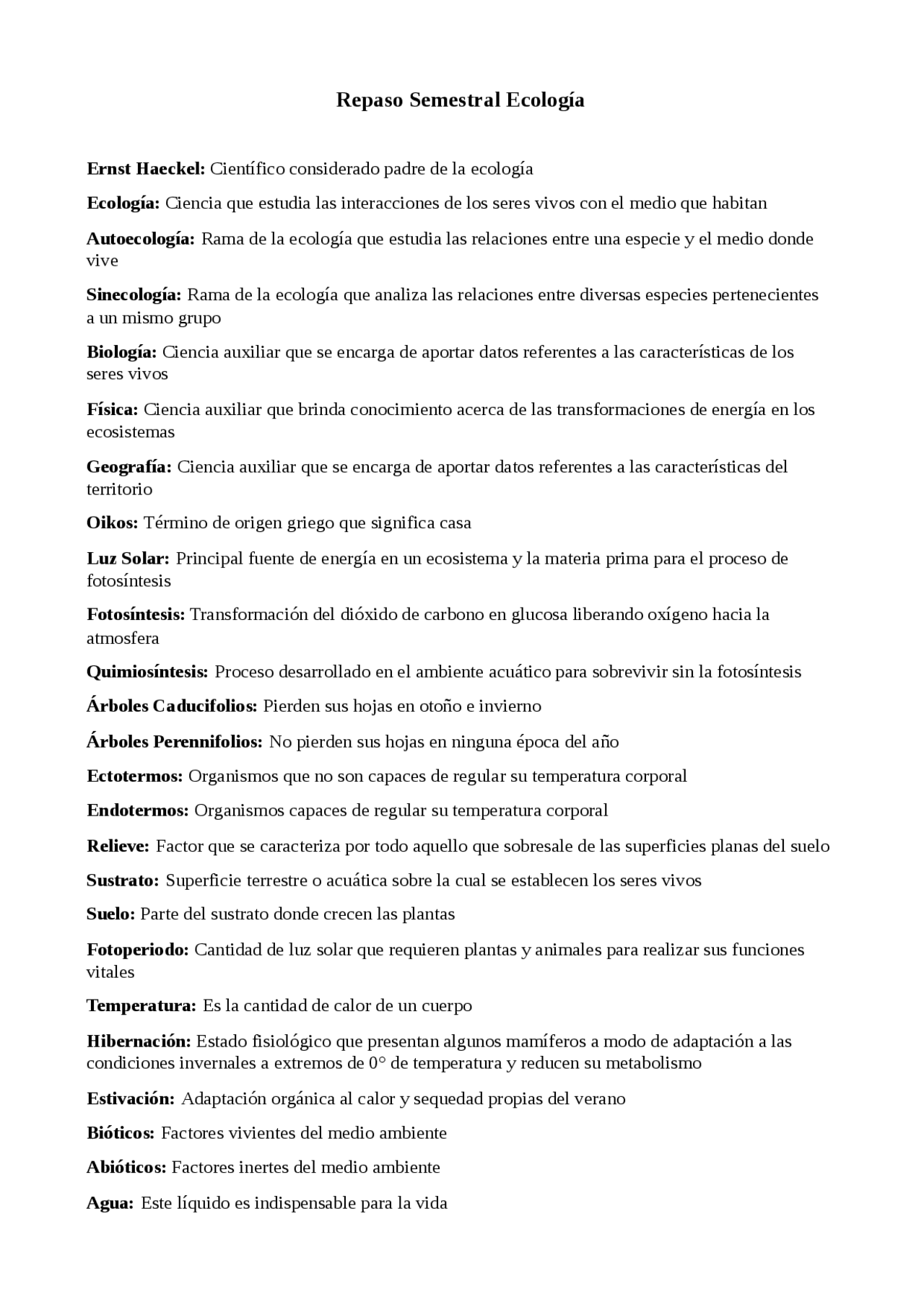 Apuntes De Ecología Docsity