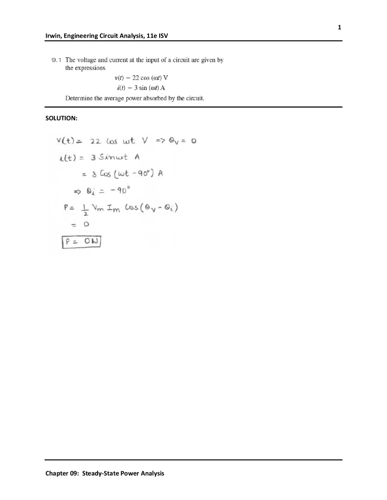 Engineering Circuit Analysis 11th Solution Docsity