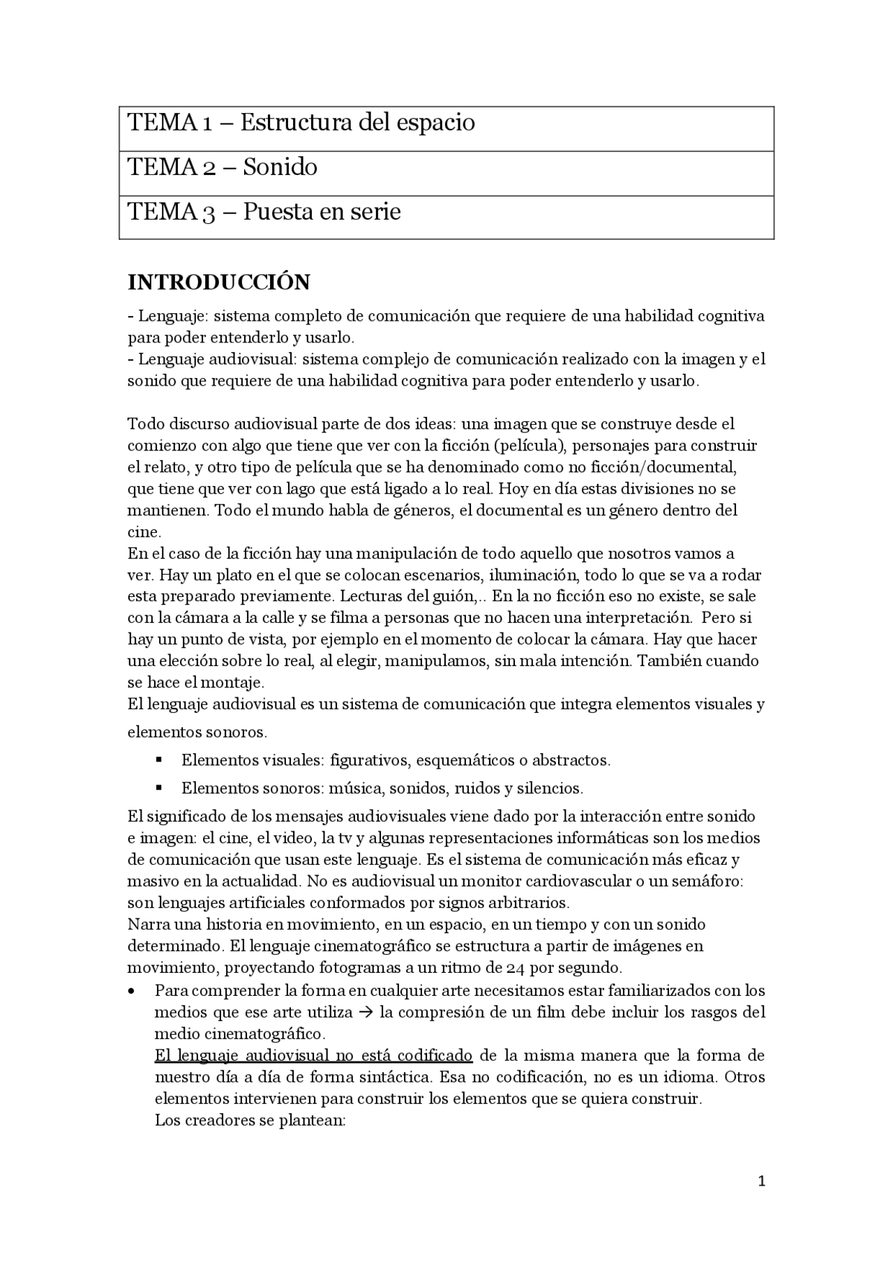 Apuntes De Lenguaje Audiovisual Docsity