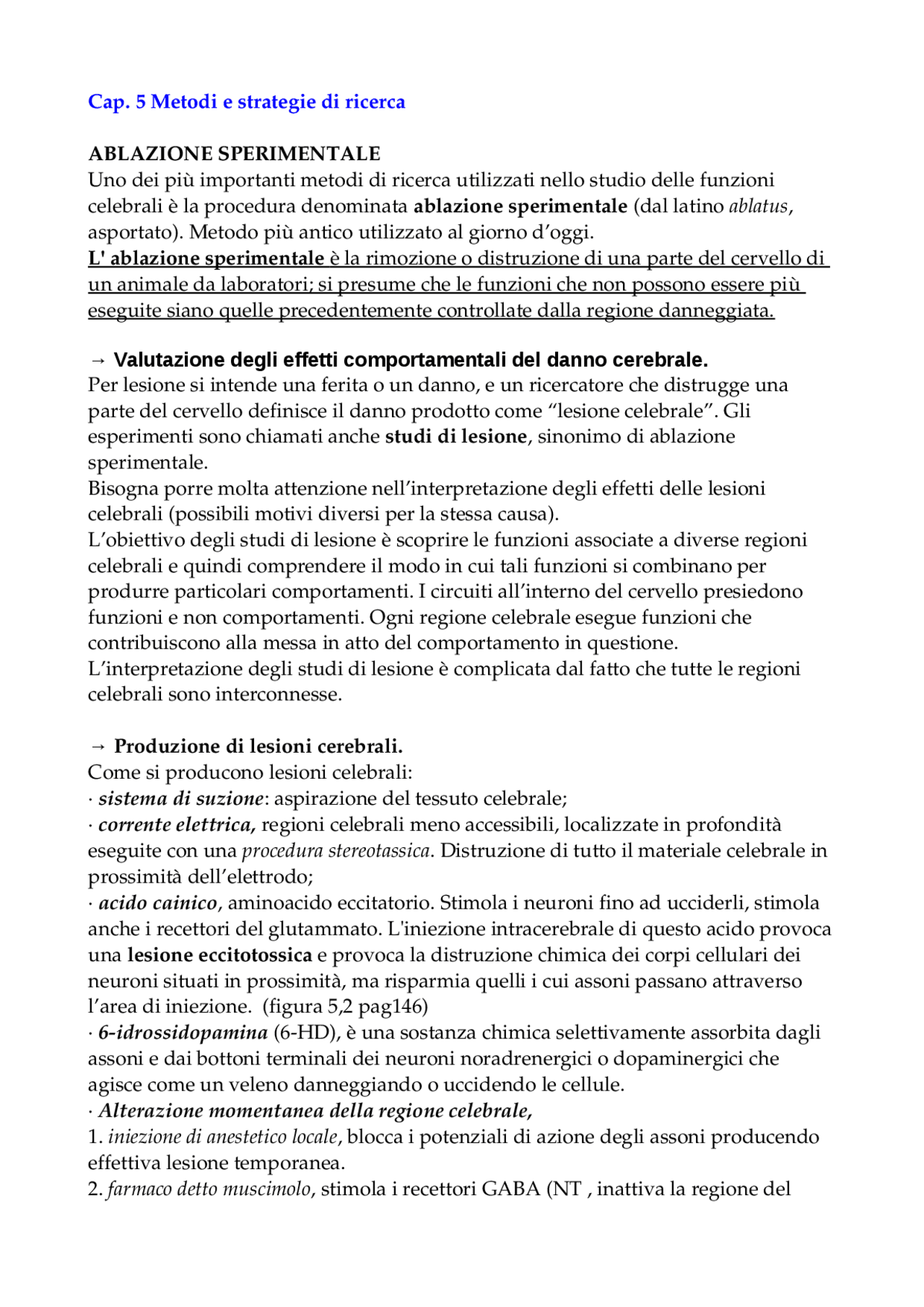 Riassunto Capitolo 5 Carlson Docsity